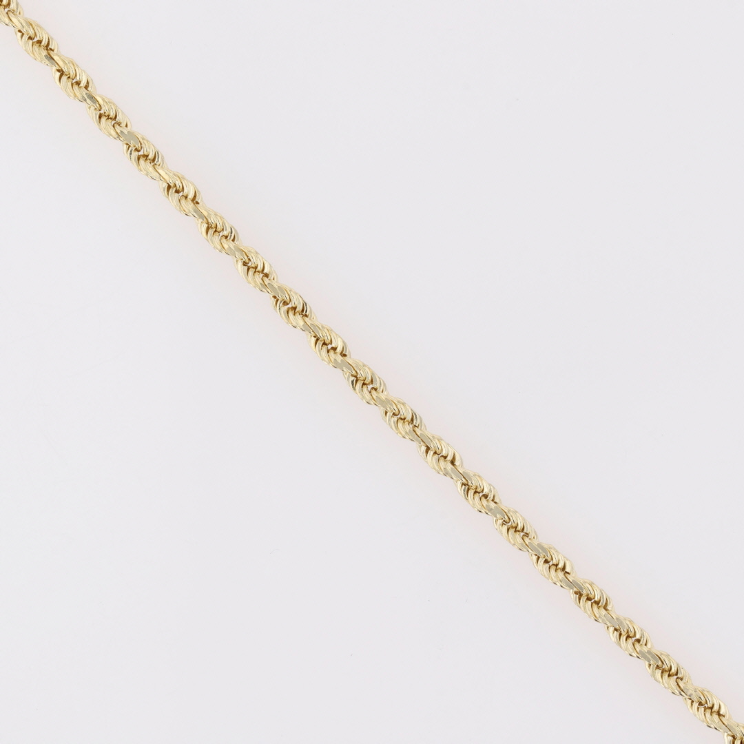 3mm Rope Link Chain 22" Necklace 14k Yellow Gold Peru 18.04 Grams