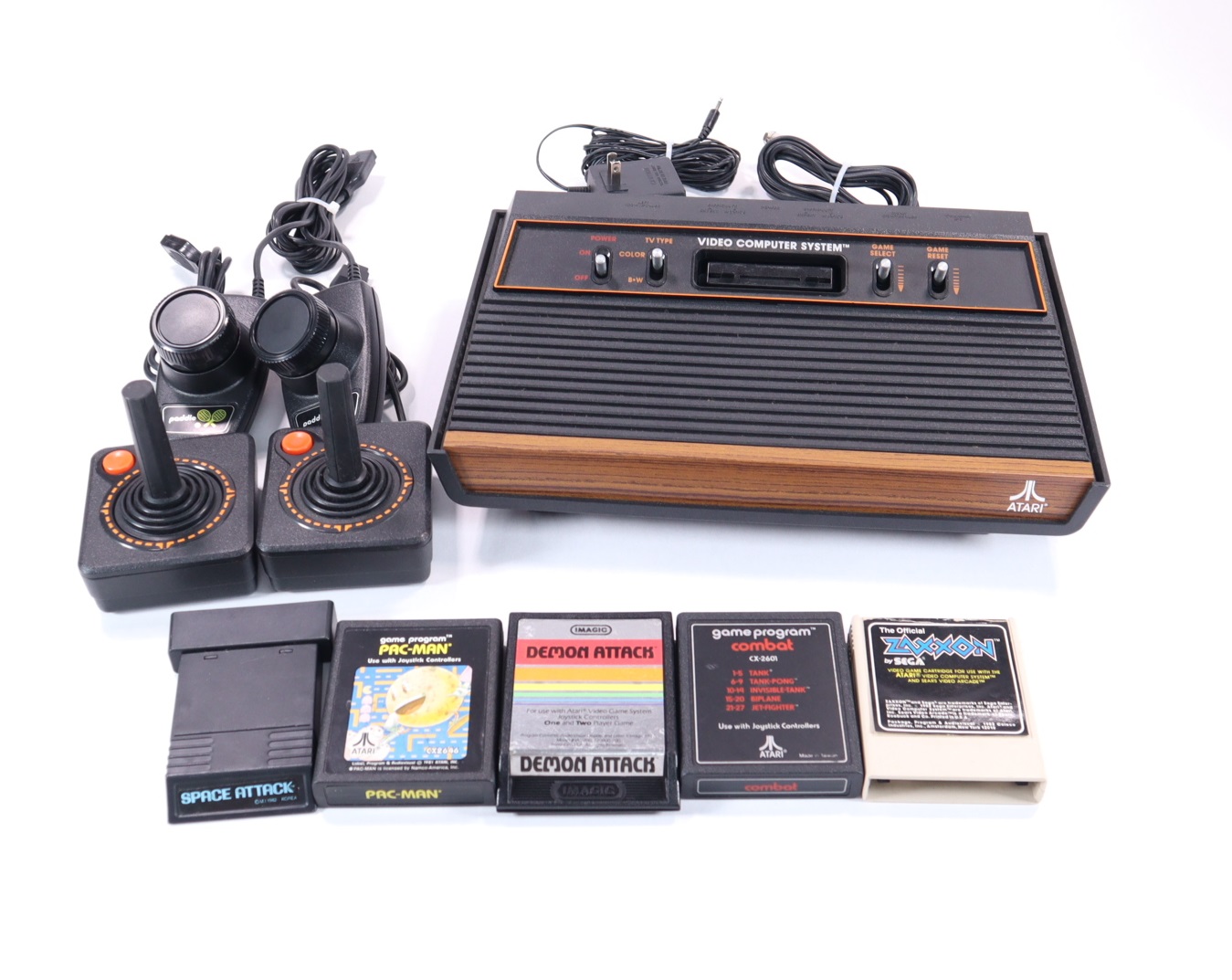 Atari 2600 CX-2600A Vintage Home Video Game Console Bundle