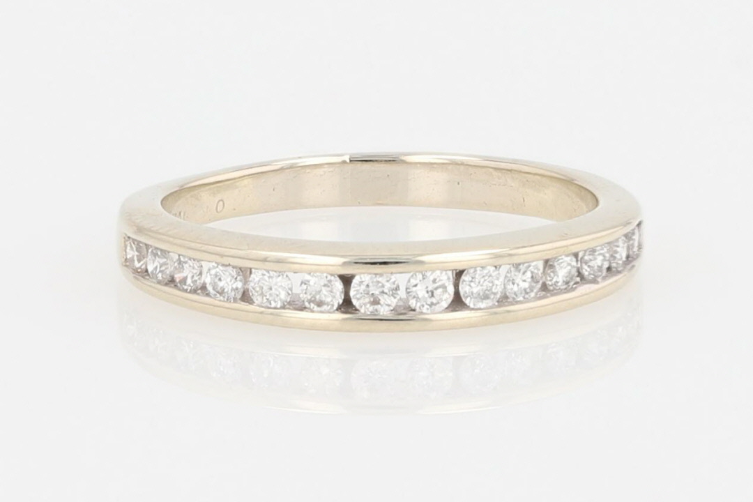.20ctw Round Cut Diamond Channel-Set Wedding Band Ring 14k White Gold ...