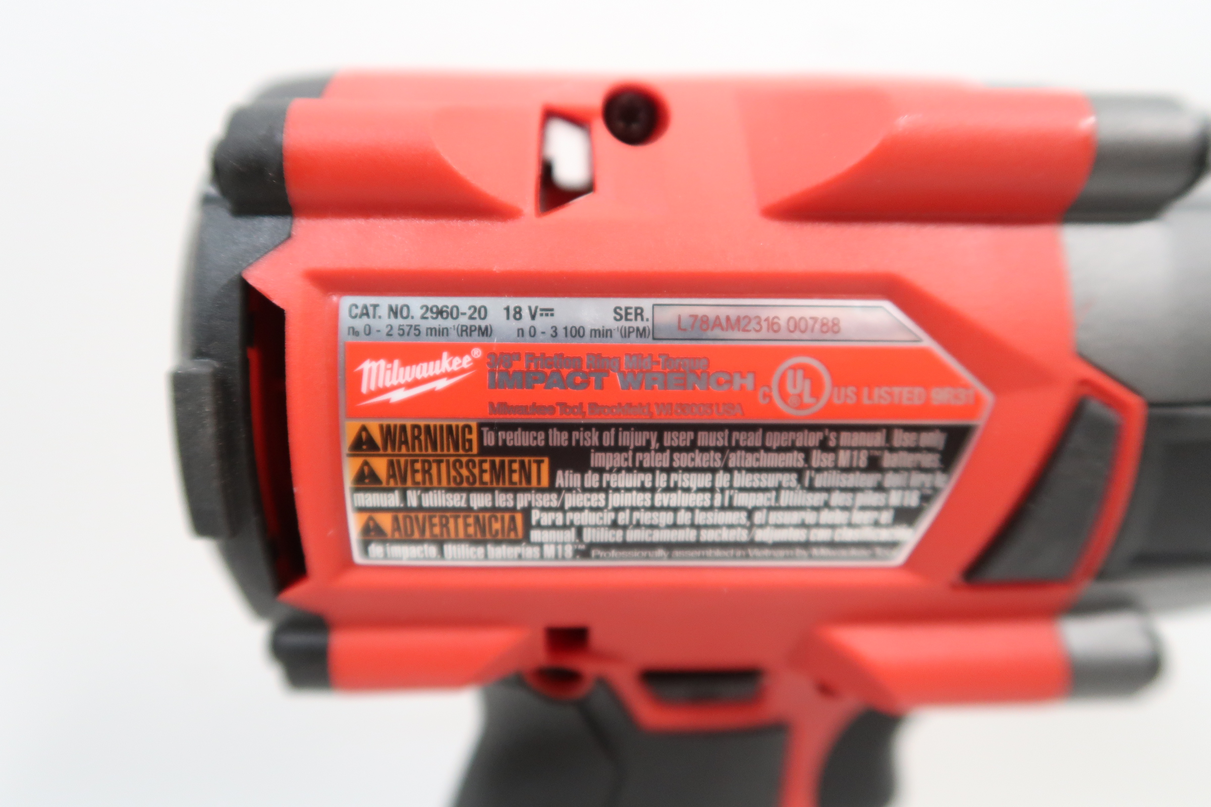 Milwaukee 2960-20 18V Li-Ion Mid Torque Brushless Cordless 3/8" Impact ...