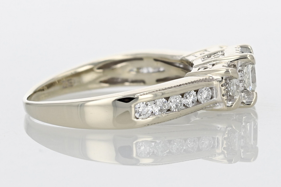 .92ctw Princess Cut Diamond Three-Stone Engagement Ring 14k White Gold ...