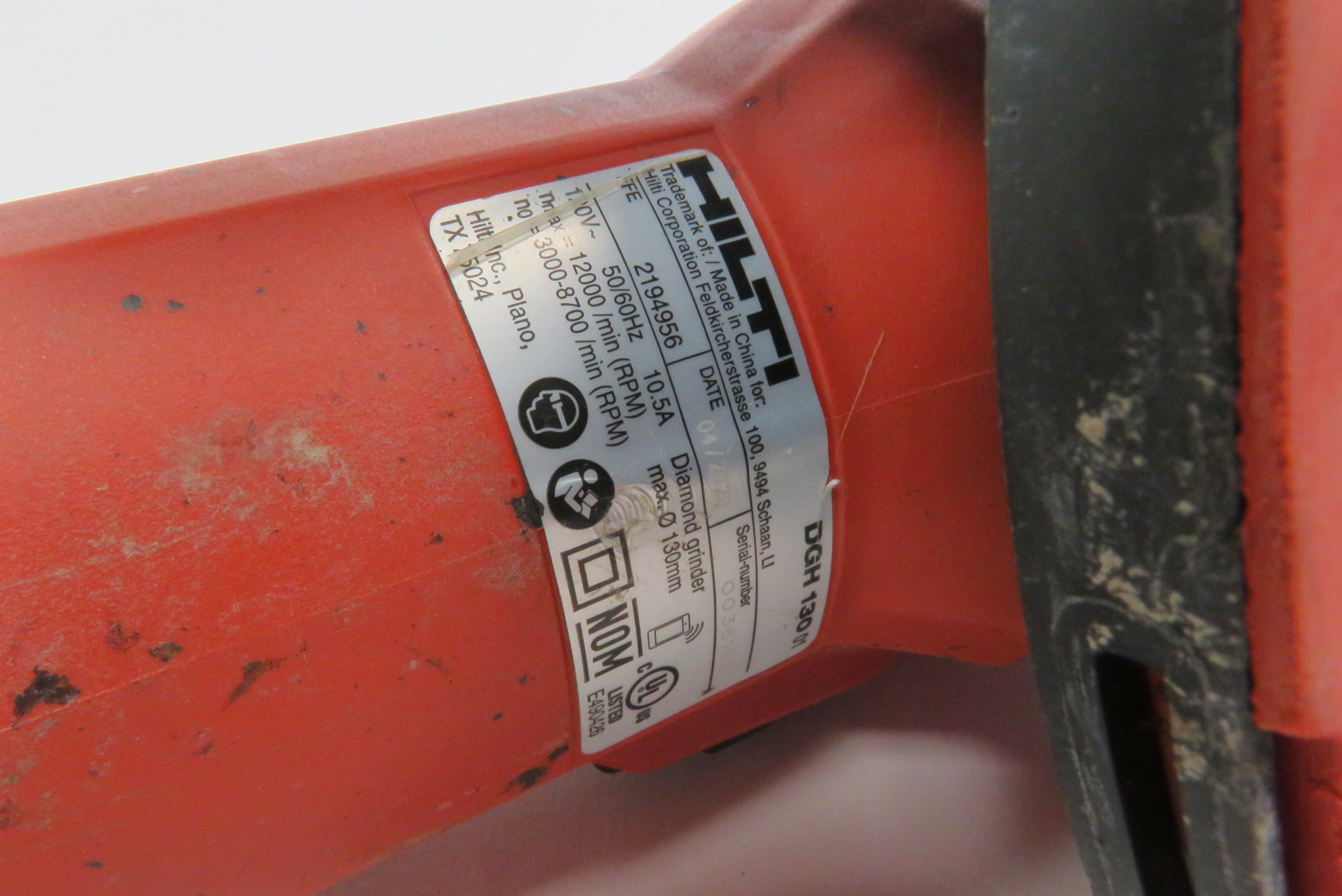 Hilti DGH 130 120V Corded Concrete Angle Grinder