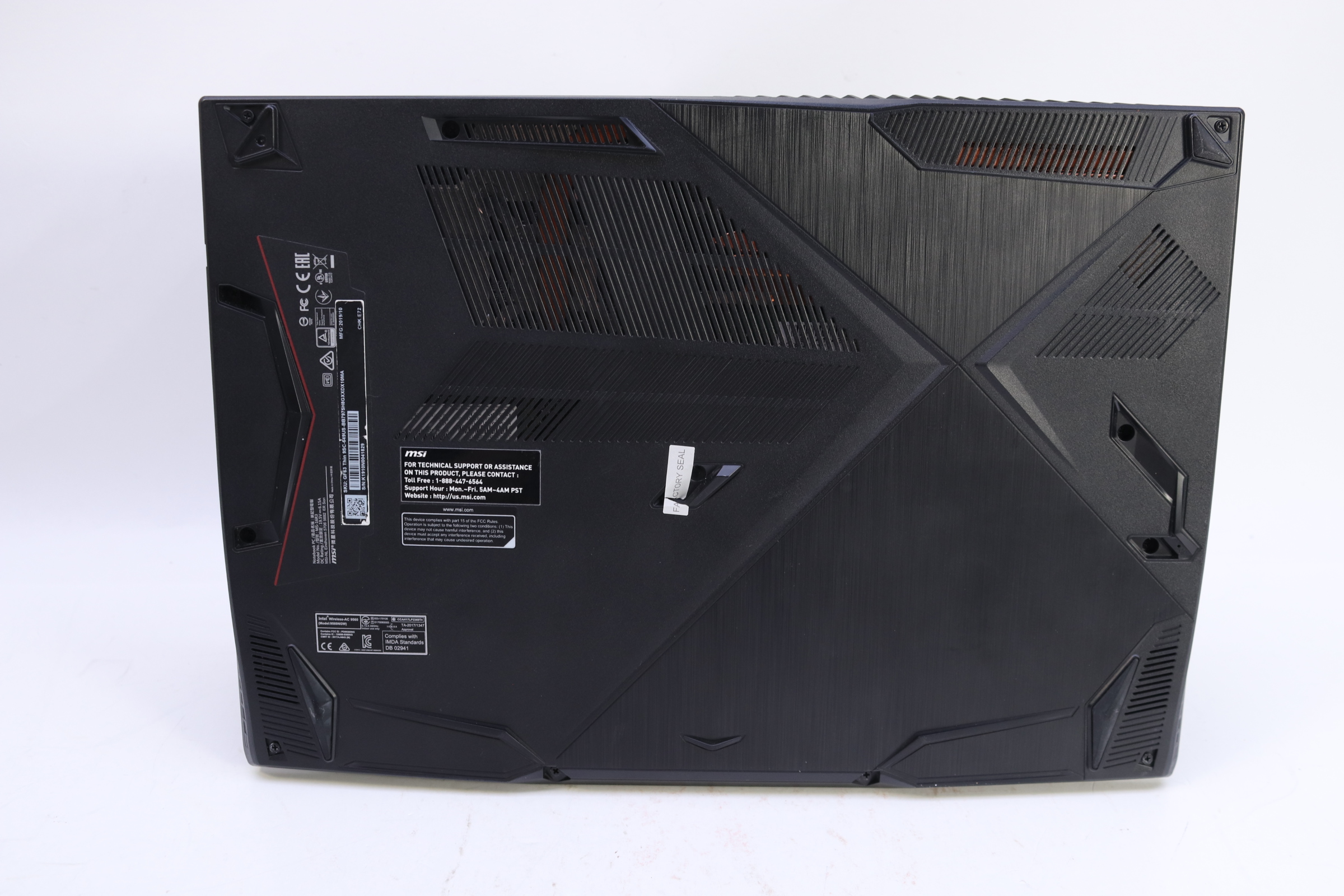 MSI G63 Thin 9SC-649US Core i7-9750H 2.6GHz GTX 1650 8GB RAM 512GB SSD ...