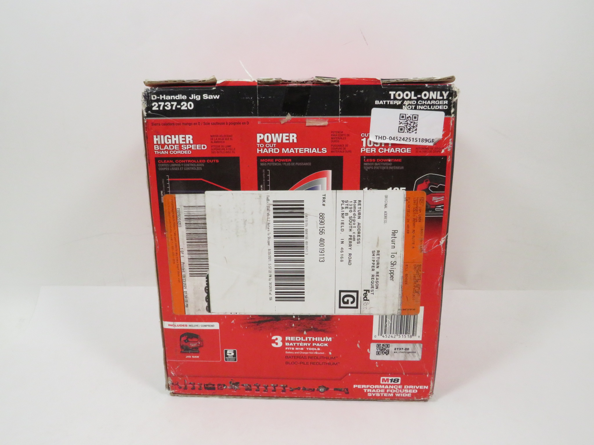 Milwaukee 2737-20 M18 FUEL 18V Lithium-Ion Brushless Cordless Jig Saw