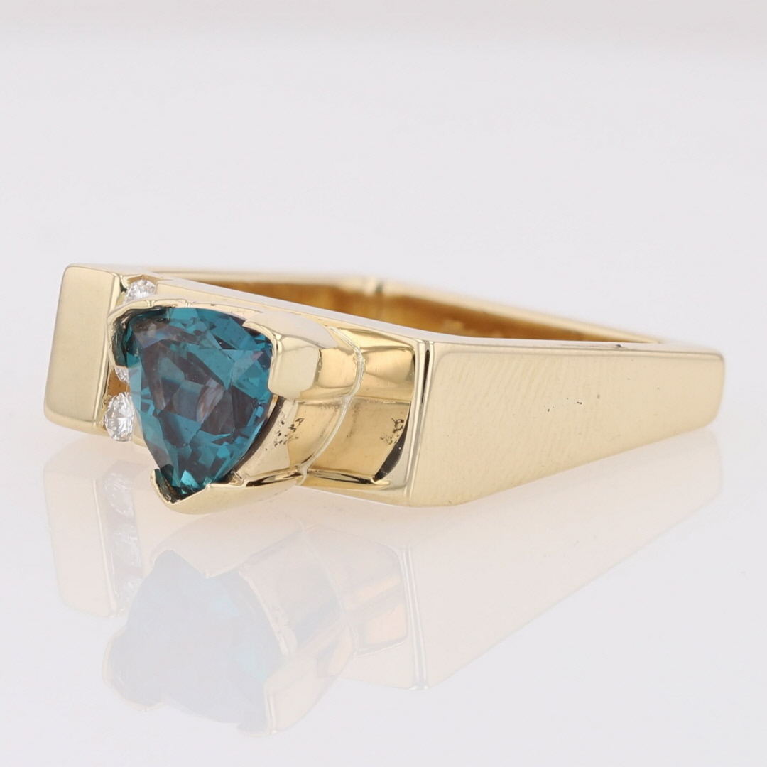 Trisko 1.49ctw Lab-Created Alexandrite and Diamond Ring 14k Yellow Gold ...