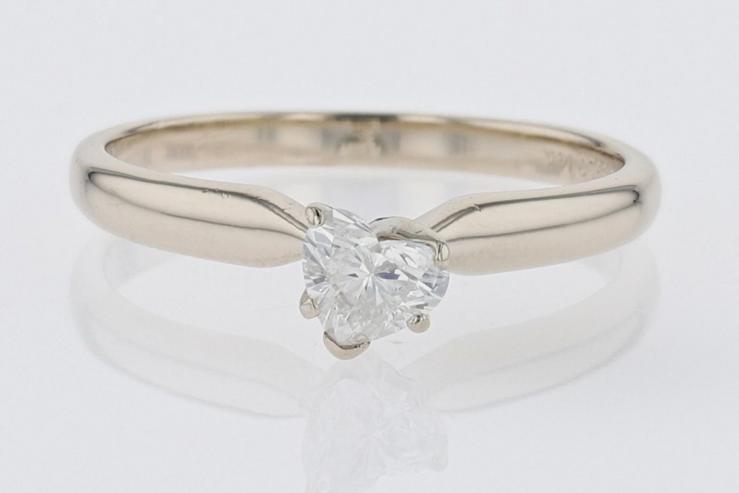 .34ct Heart Shaped Diamond Solitaire Engagement Ring 14k White Gold Size 6