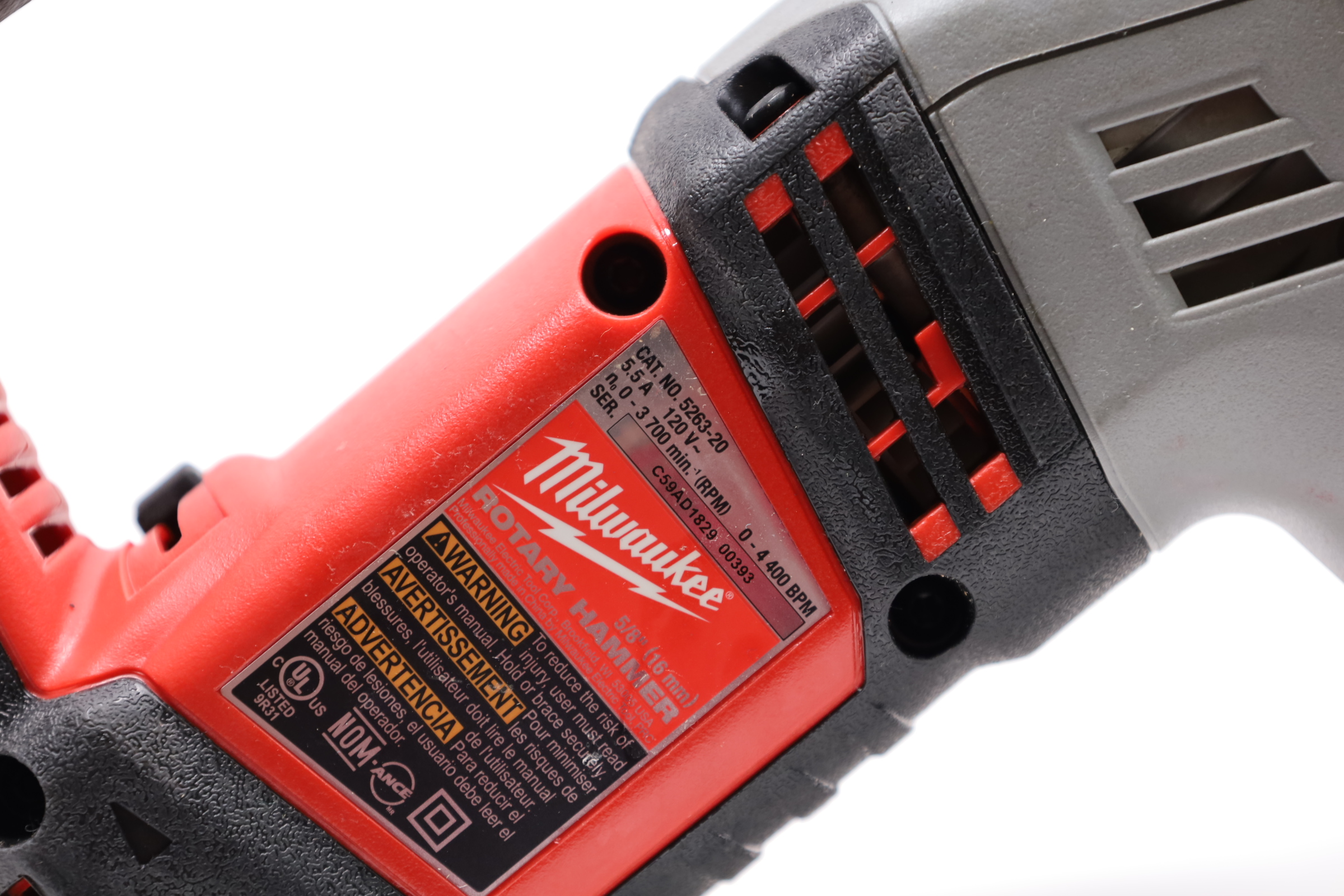Milwaukee 5263-20 5.5 Amp 5/8" Corded Concrete/Masonry Rotary Hammer Drill