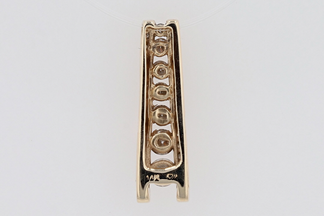 .51ctw Round Cut Diamond Channel-Set Pendant No Chain 14k Yellow Gold 1 ...