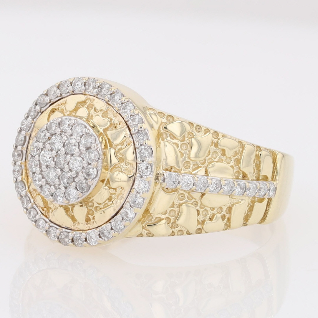 .55ctw Round Cut Diamond Cluster Nugget Band Ring 10k Yellow Gold Size ...