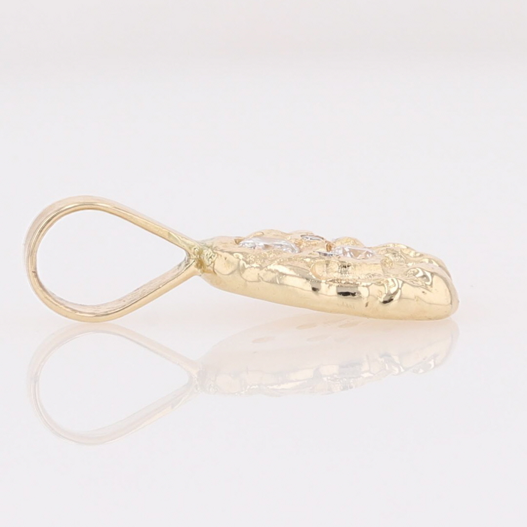 .19ctw Round Cut Diamond Nugget Pendant without Chain 14k Yellow Gold 2 ...