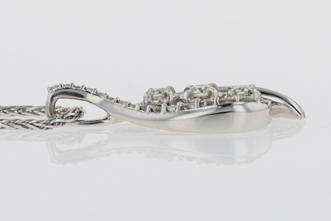 .50ctw Round Diamond Prong Set Pendant on 22" Necklace 14k White Gold 8 ...