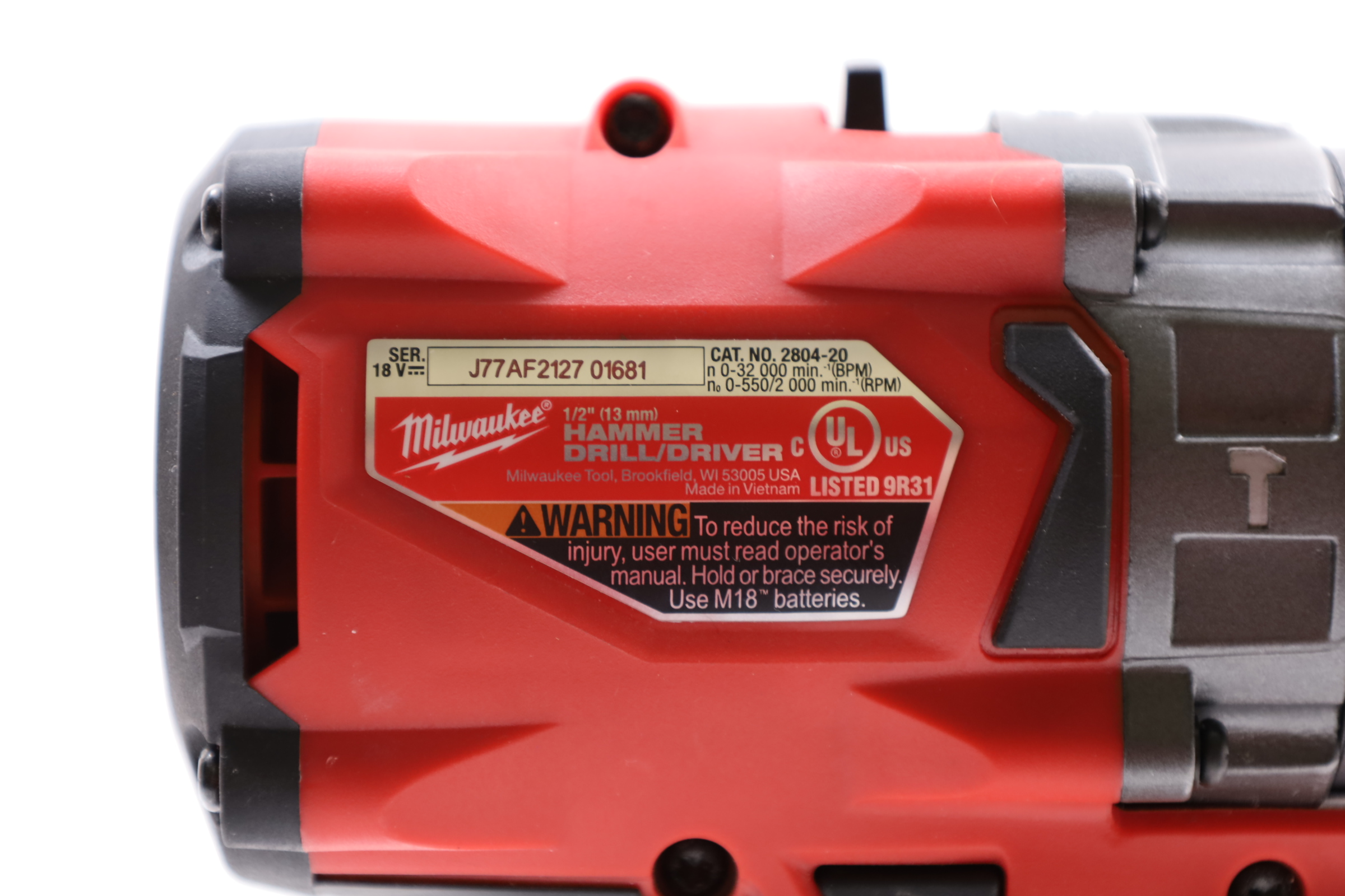 Milwaukee 2804-22 18V Brushless Cordless 1/2" Hammer Drill Driver