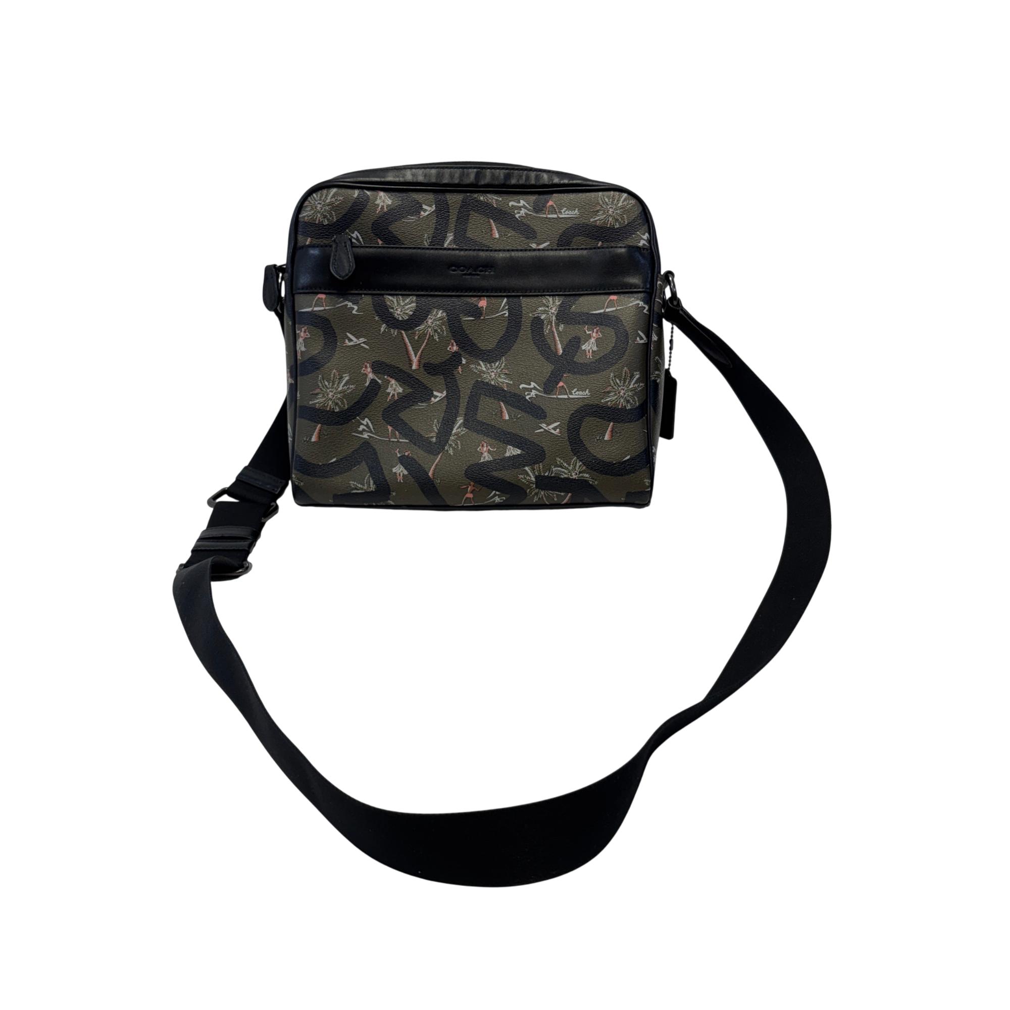 Coach x Keith Haring Charles Camera Bag Hawaiian Tropical Graffiti Print