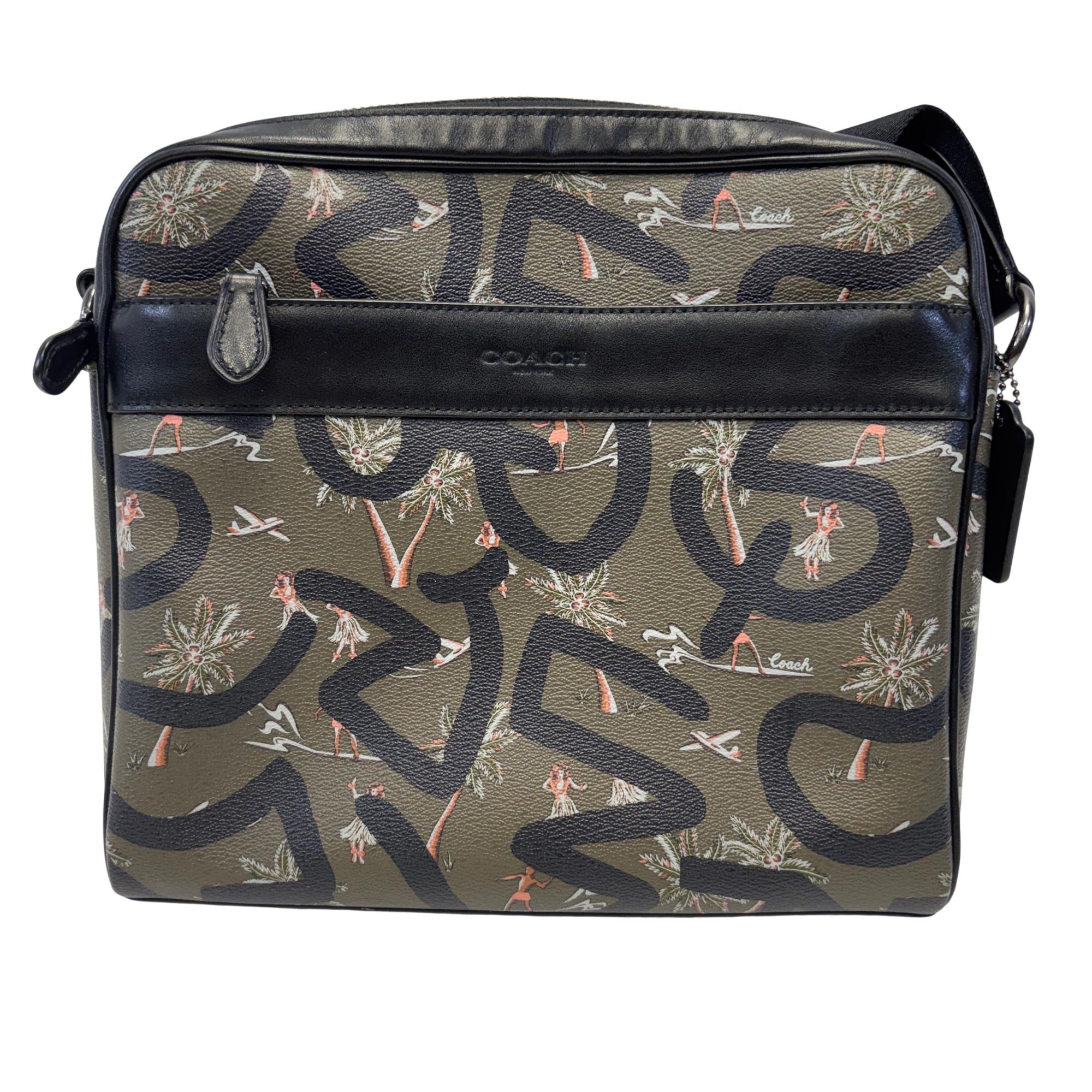 Coach x Keith Haring Charles Camera Bag Hawaiian Tropical Graffiti Print