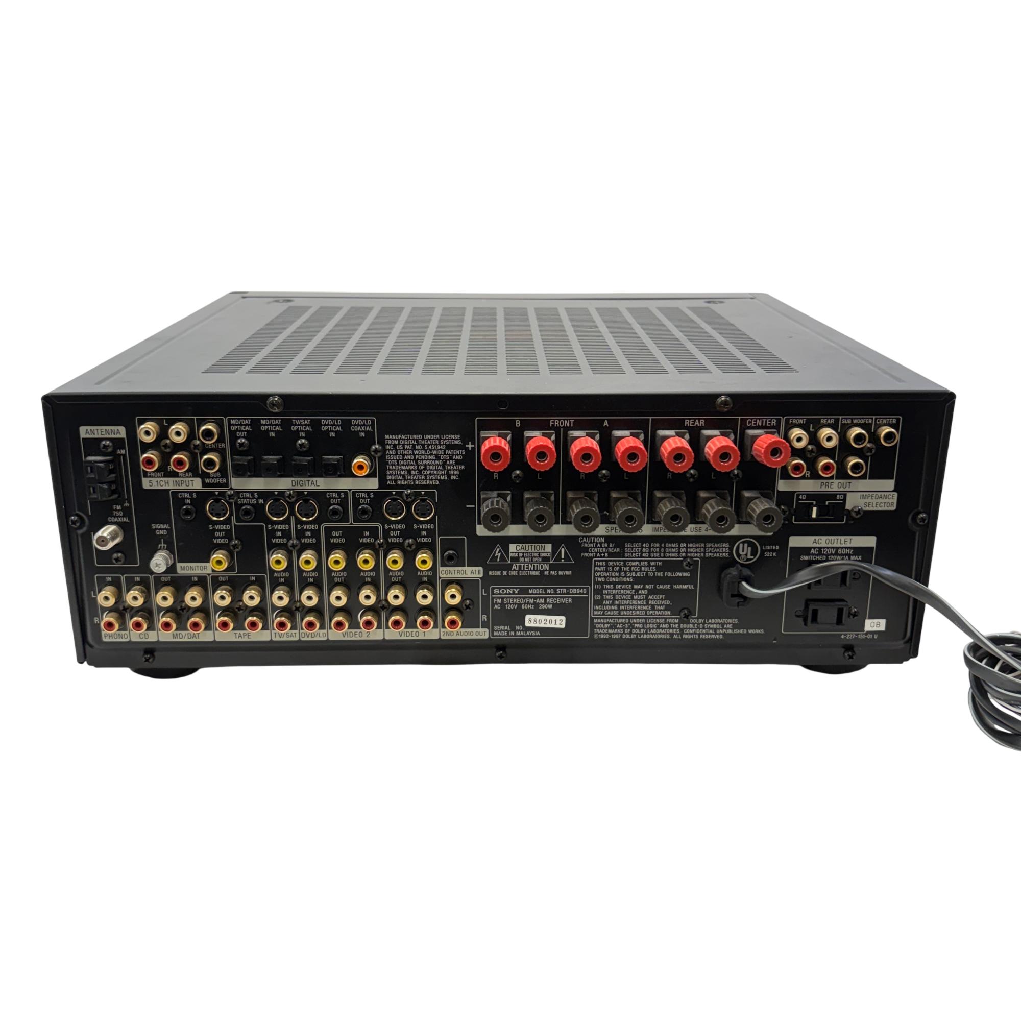 Sony STR-DB940 FM Stereo/FM-AM Receiver
