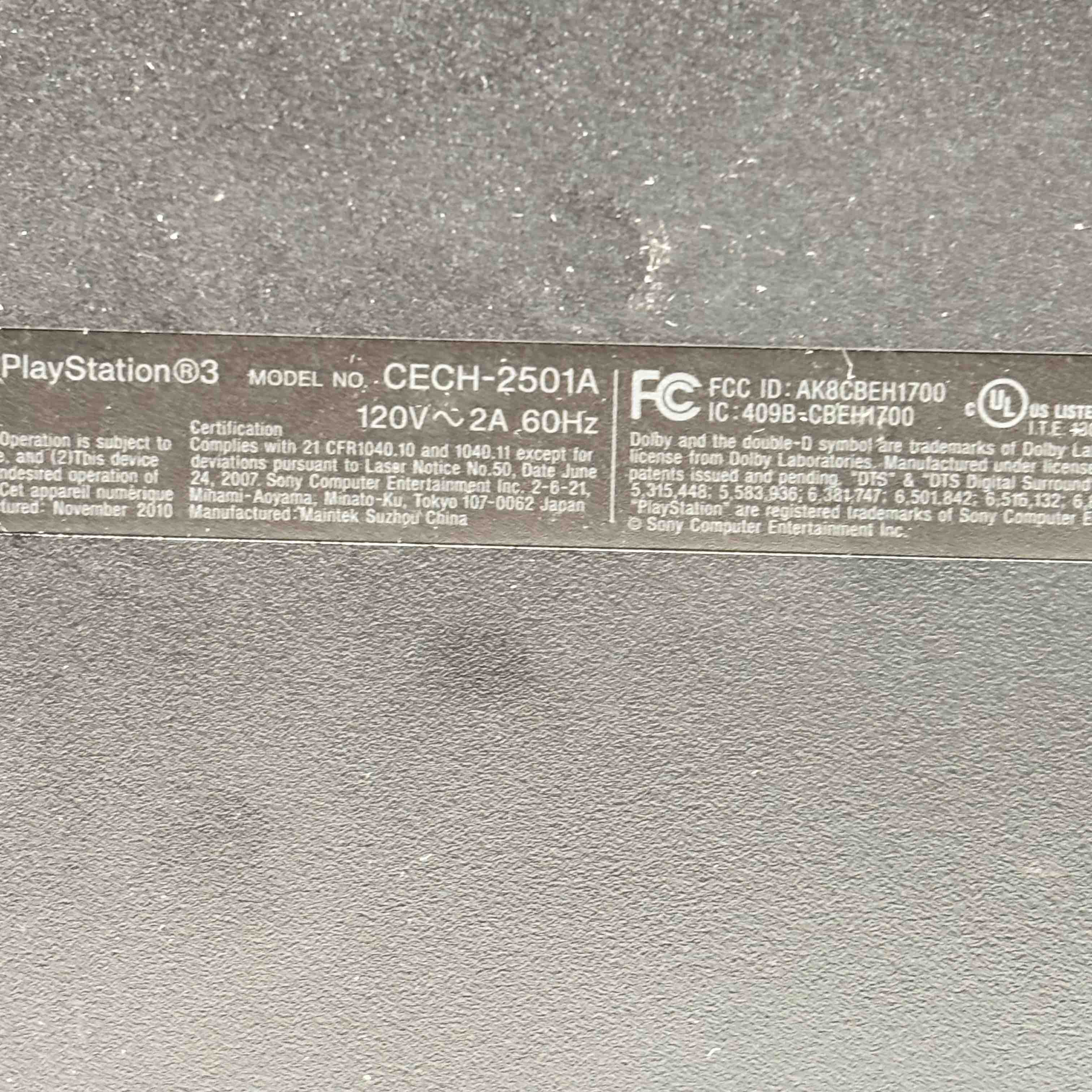Sony PlayStation 3 PS3 CECH-2501A Video Gaming Console Black 8603