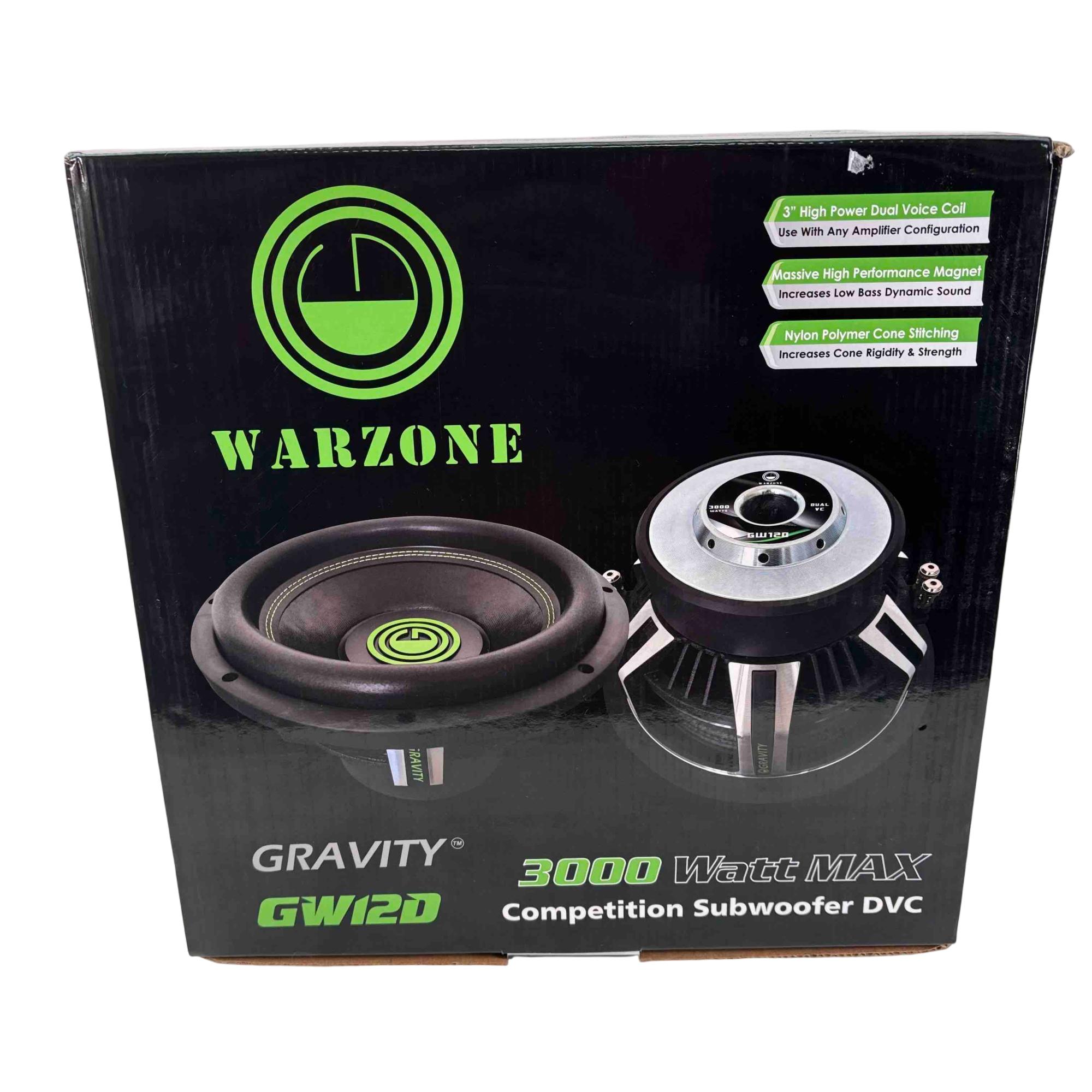 Gravity Warzone GW12D 12-Inch 3000-Watt MAX Competition Subwoofer DVC