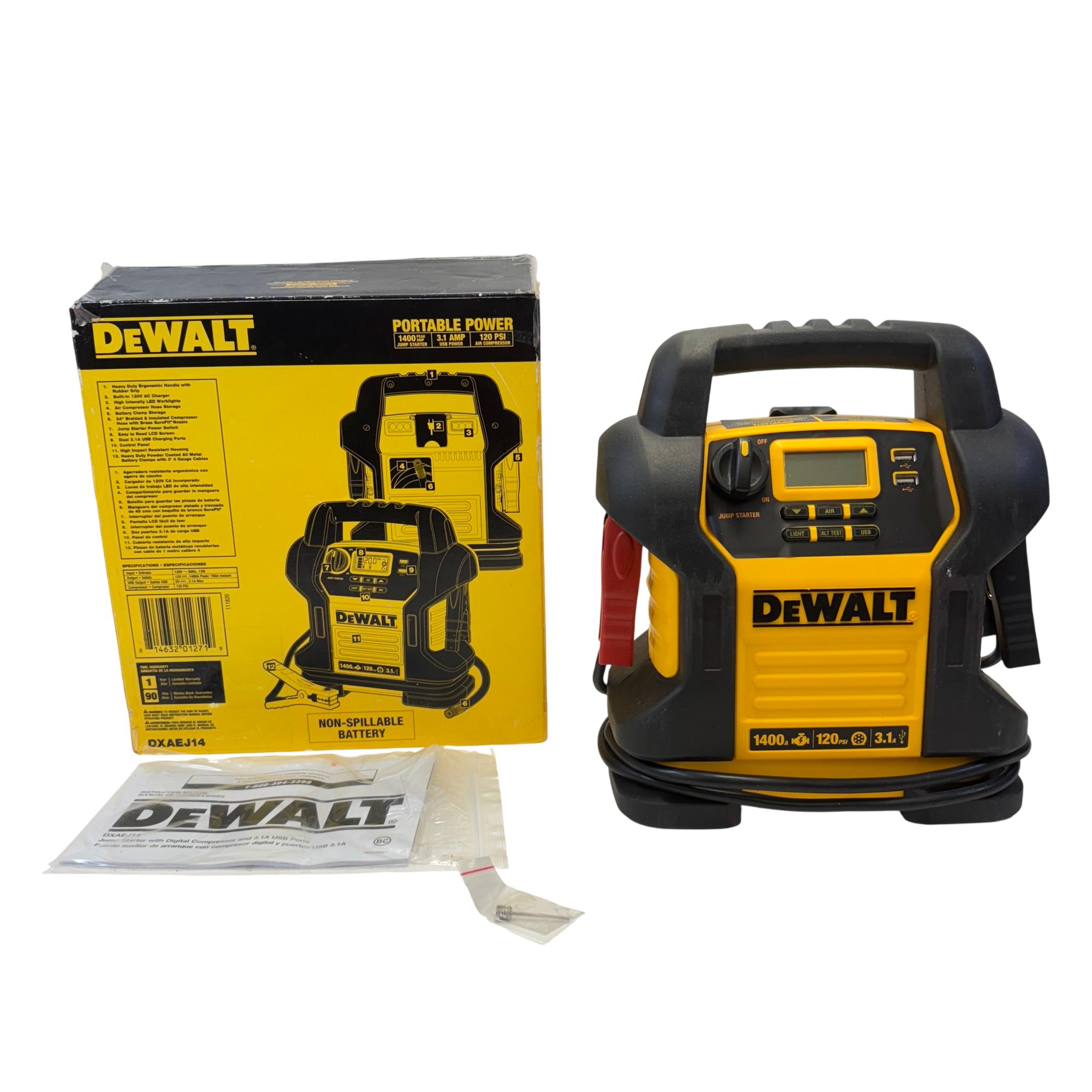 DeWalt 1400 Peak Amp Jump Starter DXAEJ14