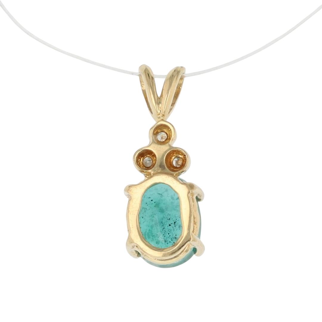 1.11ctw Green Tourmaline with Diamond Accents Pendant w/o Chain 14k ...
