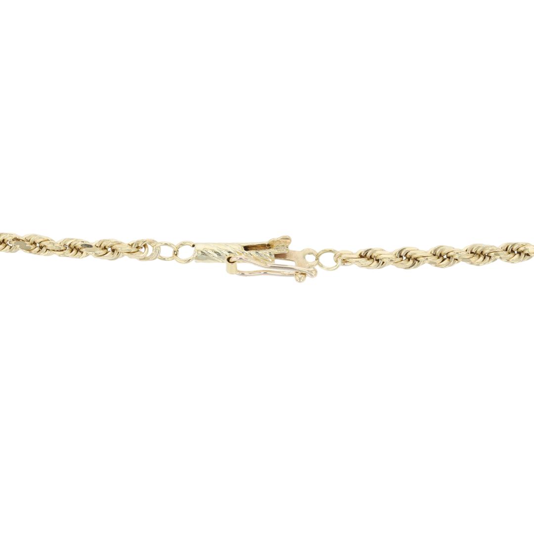 2.4mm Rope Link Chain 20.5" Necklace 10k Yellow Gold 9.51 Grams