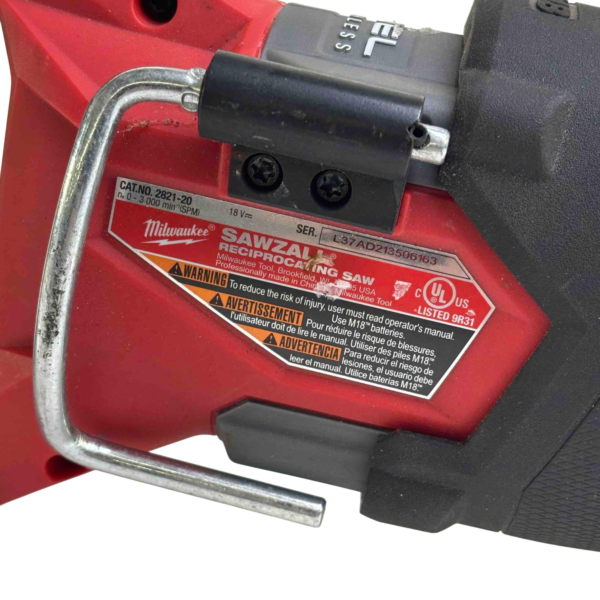 Milwaukee 2821-20 M18 FUEL GEN-2 18V Brushless Cordless Reciprocating Saw