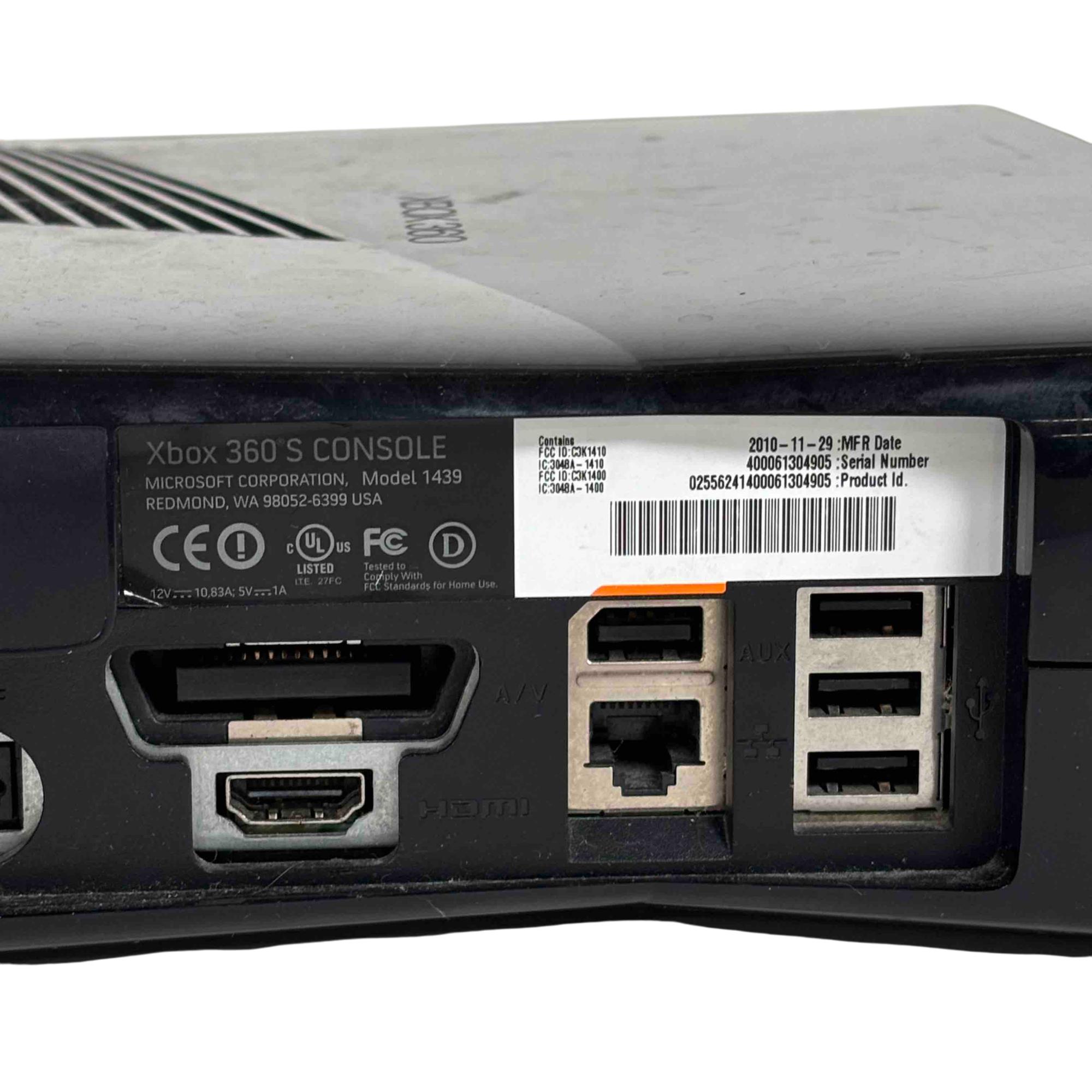 Microsoft Xbox 360 S 1439 250GB Black Body Home Video Game Console - 6507