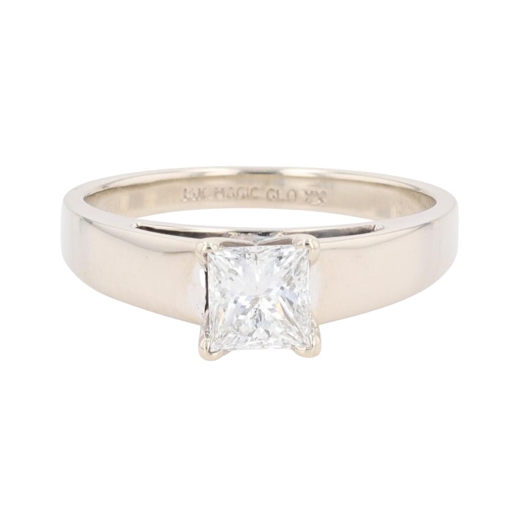 .72ct Princess Cut Diamond Solitaire Engagement Ring 14k White Gold Size 6.75
