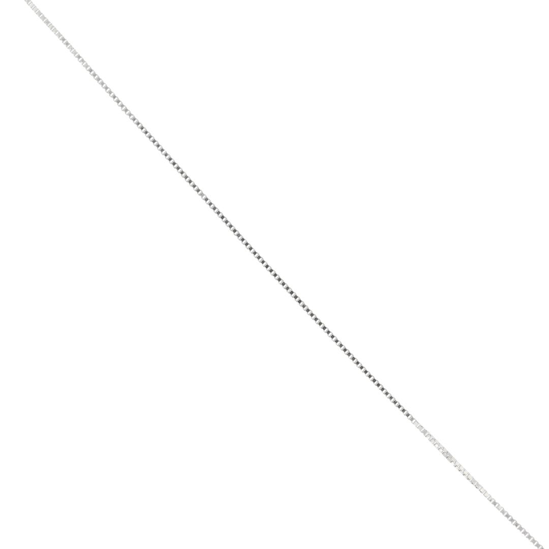 .6mm Box Link Chain 18" Necklace 14k White Gold Italy 1.09 Grams