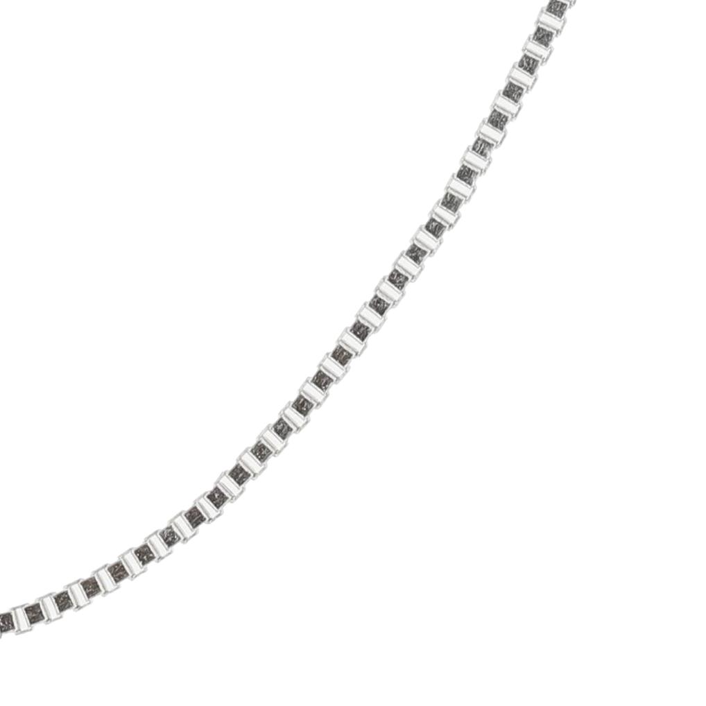.6mm Box Link Chain 18" Necklace 14k White Gold Italy 1.09 Grams
