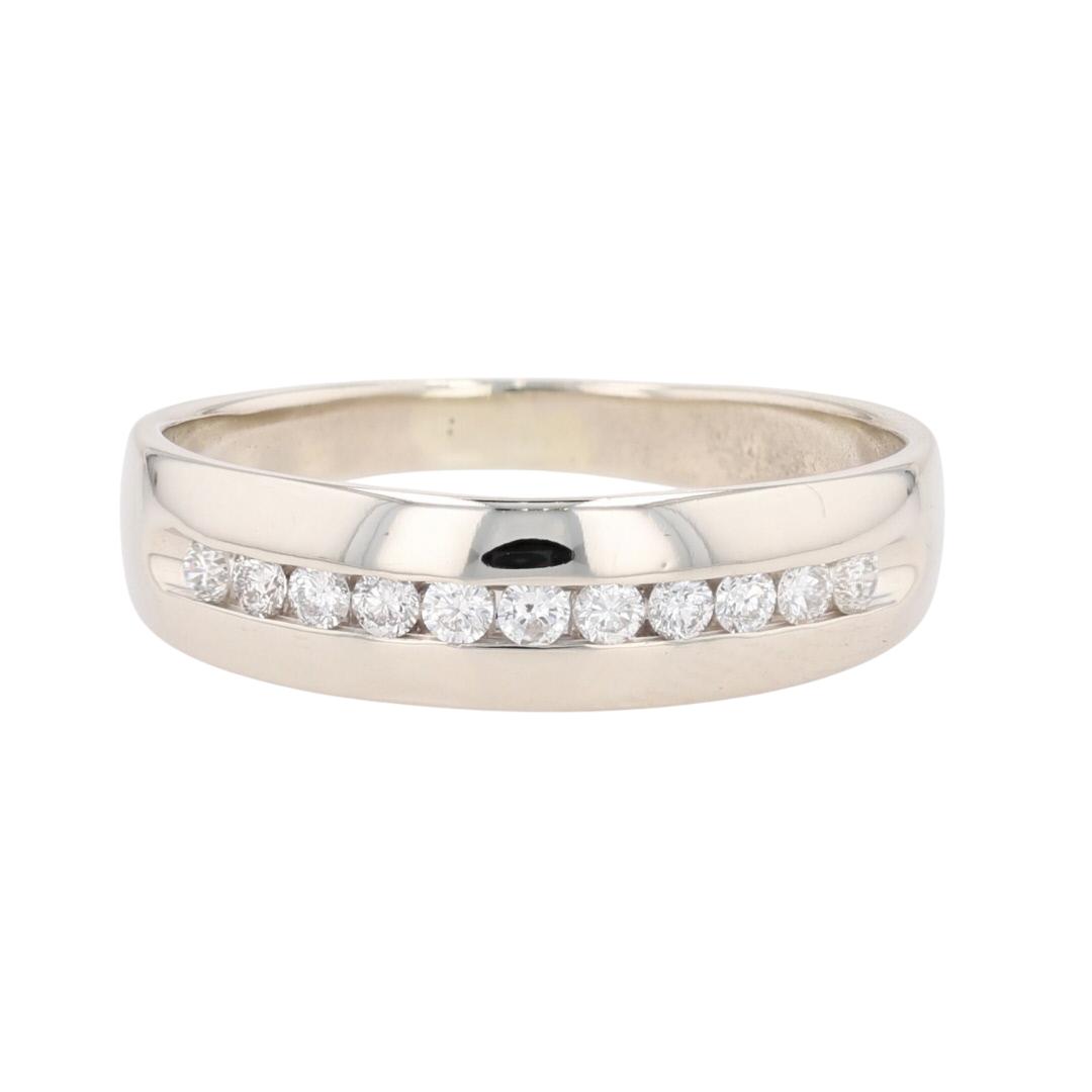 .36ctw Round Cut Diamond Channel-Set Wedding Band Ring 10k White Gold ...