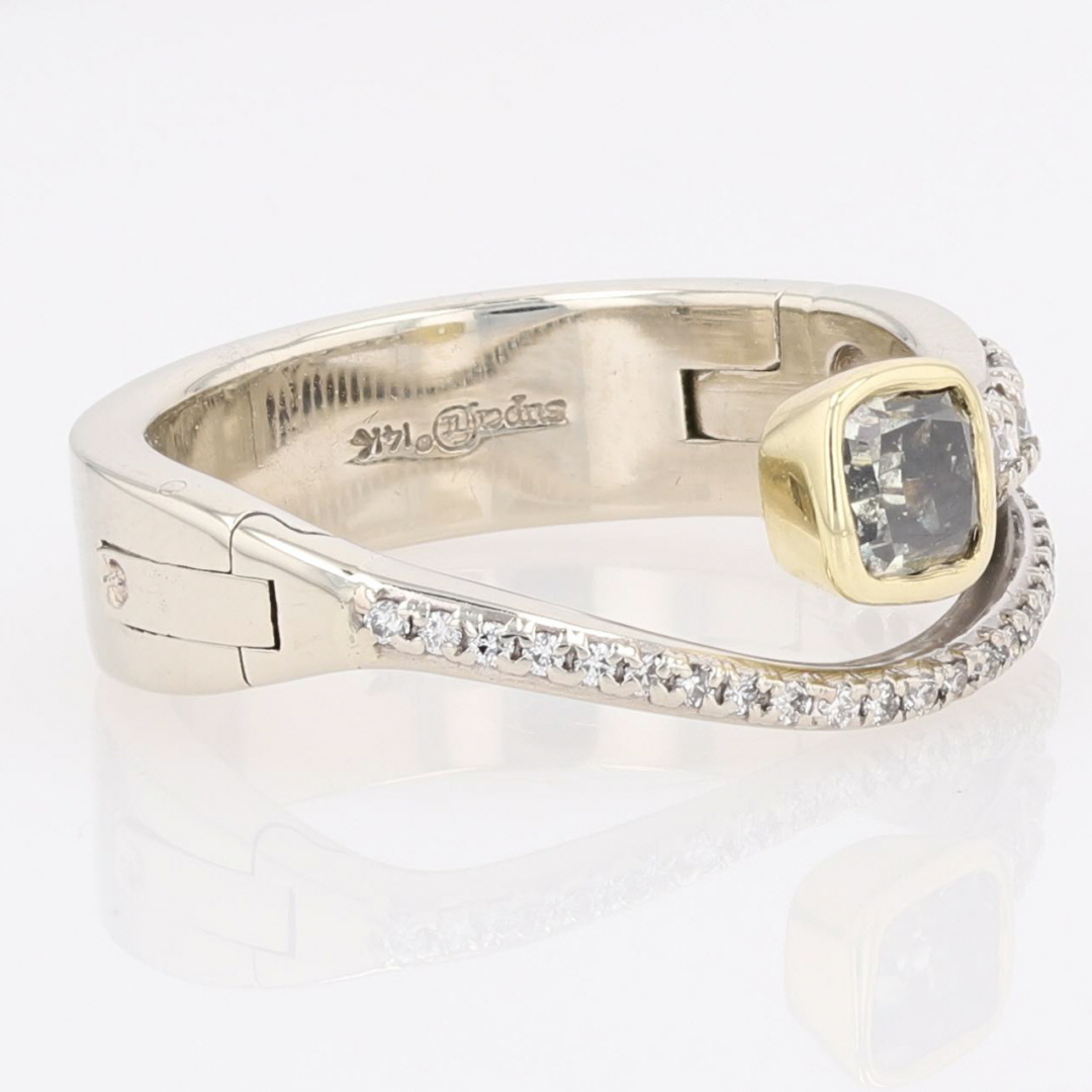 Superfit .82ctw Diamond Arthritis Bypass Ring 14k Multi-Tone Gold Size 8.25