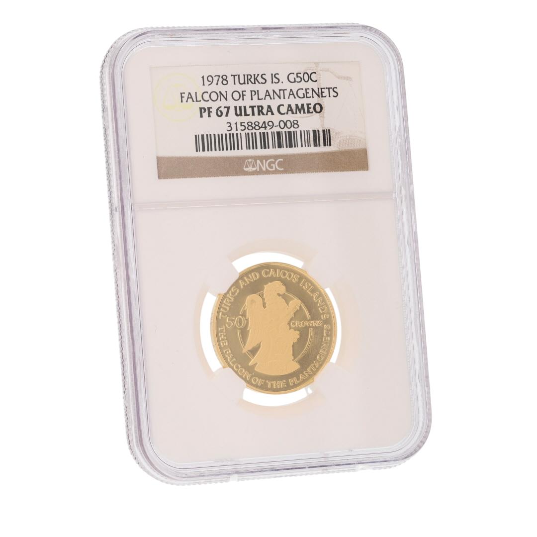1978 Turks & Caicos Islands G50G Falcon of Plantagenets NSC PF 67 Ultra ...
