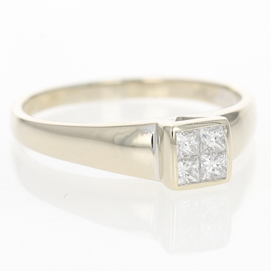 .88ctw Princess Cut Diamond Cluster Engagement Ring 18k White Gold Size ...