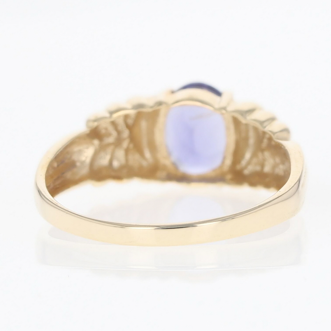 1.16ct Oval Cut Iolite Solitaire Statement Band Ring 10k Yellow Gold ...