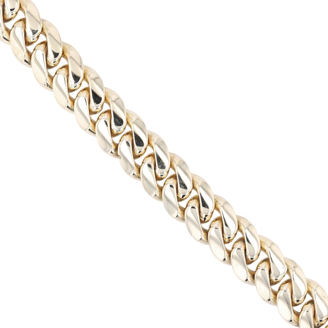 14.2mm Cuban Link Chain 8" Bracelet 10k Yellow Gold 118.04 Grams