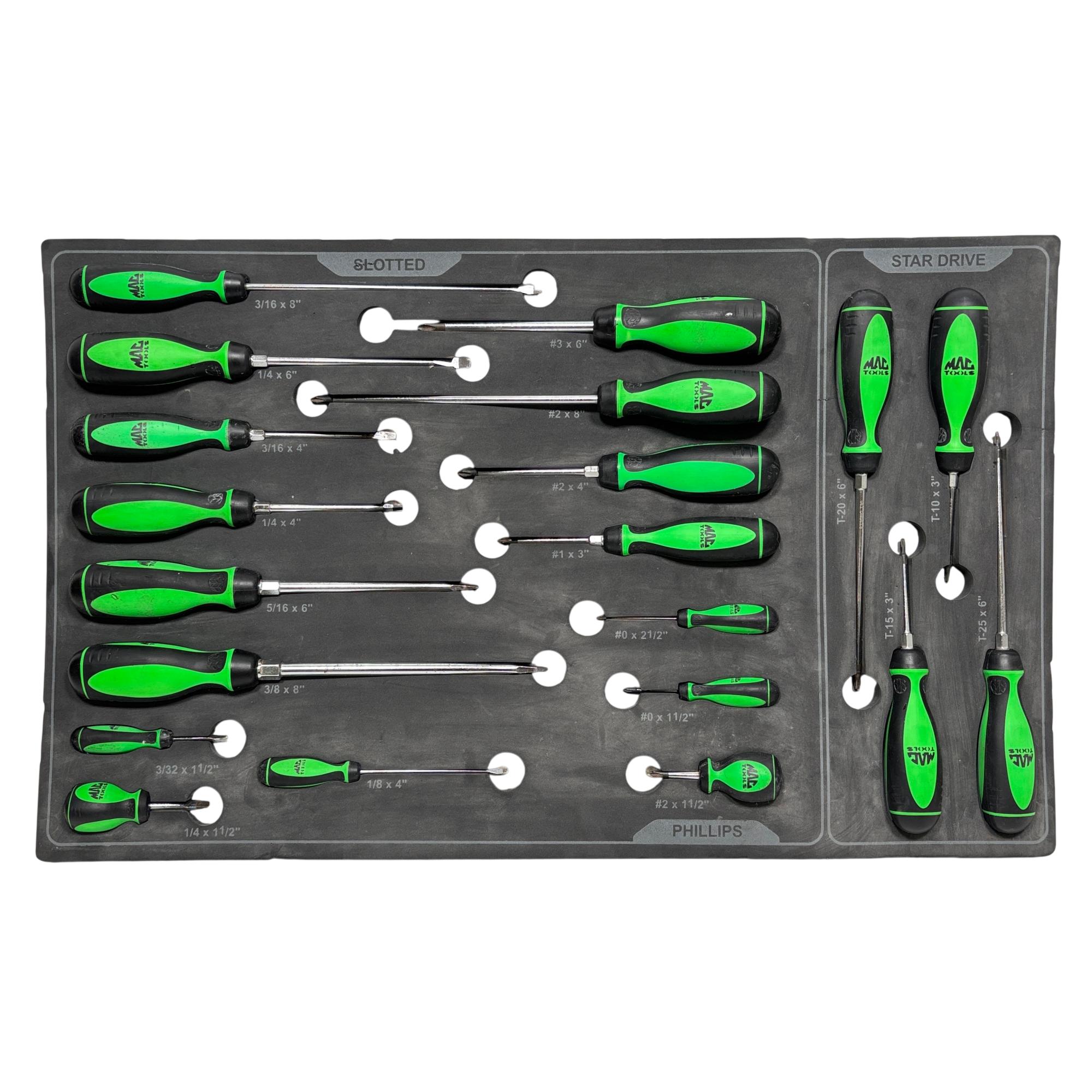 Mac Tools PKRBM8NG 20 Piece Assorted Screwdriver Set