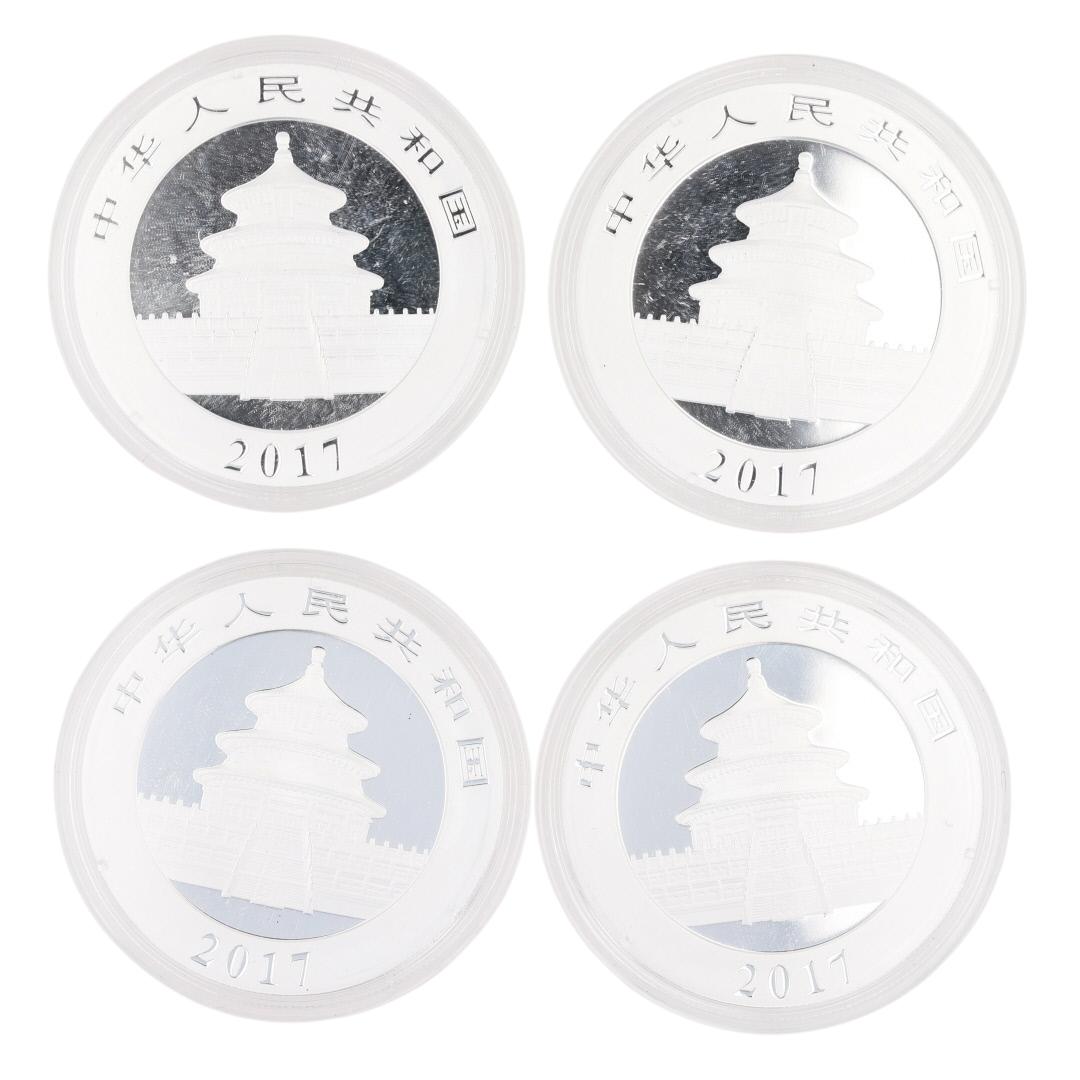 2017 30 Gram Chinese Panda .999 Fine Silver Bullion Coins Set of 7