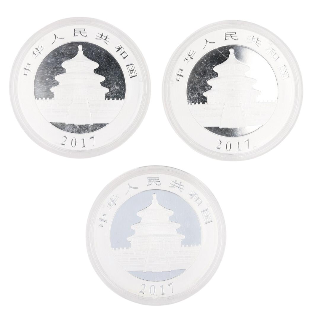 2017 30 Gram Chinese Panda .999 Fine Silver Bullion Coins Set of 7