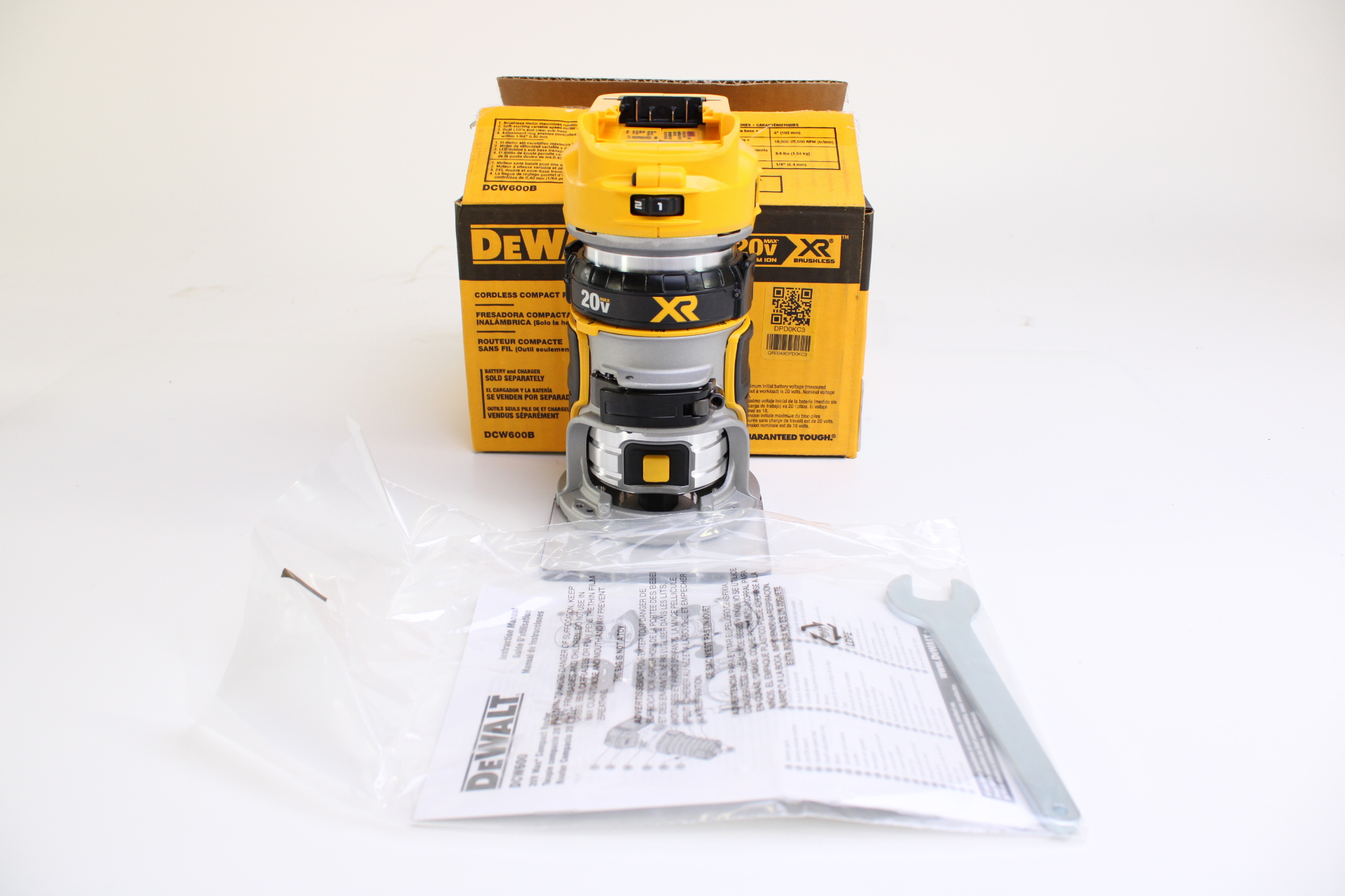 DeWalt DCW600B Brushless Fixed Base Cordless Compact Router
