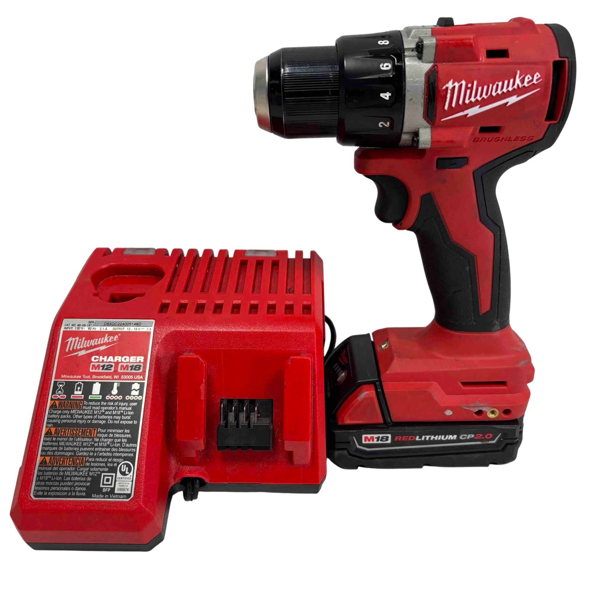 Milwaukee 3601-20 M18 Brushless Cordless Compact 1/2" Drill/Driver