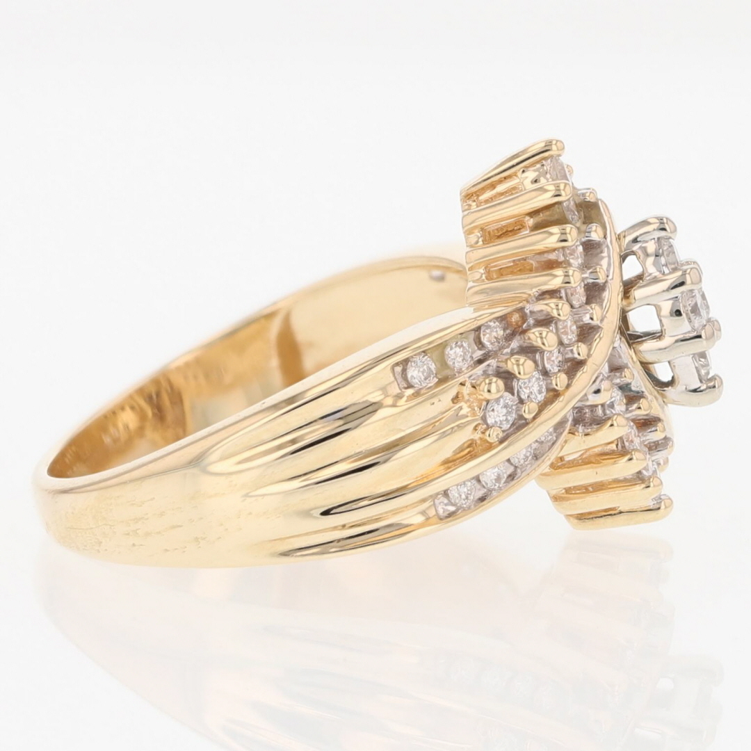 .45ctw Diamond Marquise Shaped Cluster Engagement Ring 10k Yellow Gold ...