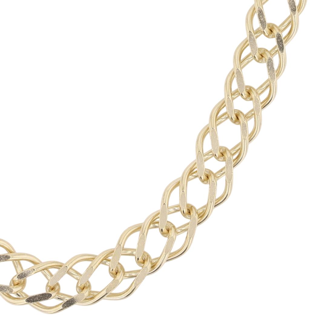 5.3mm Diamond Cut Double Link Chain 24" Necklace 14k Yellow Gold 21.32 ...