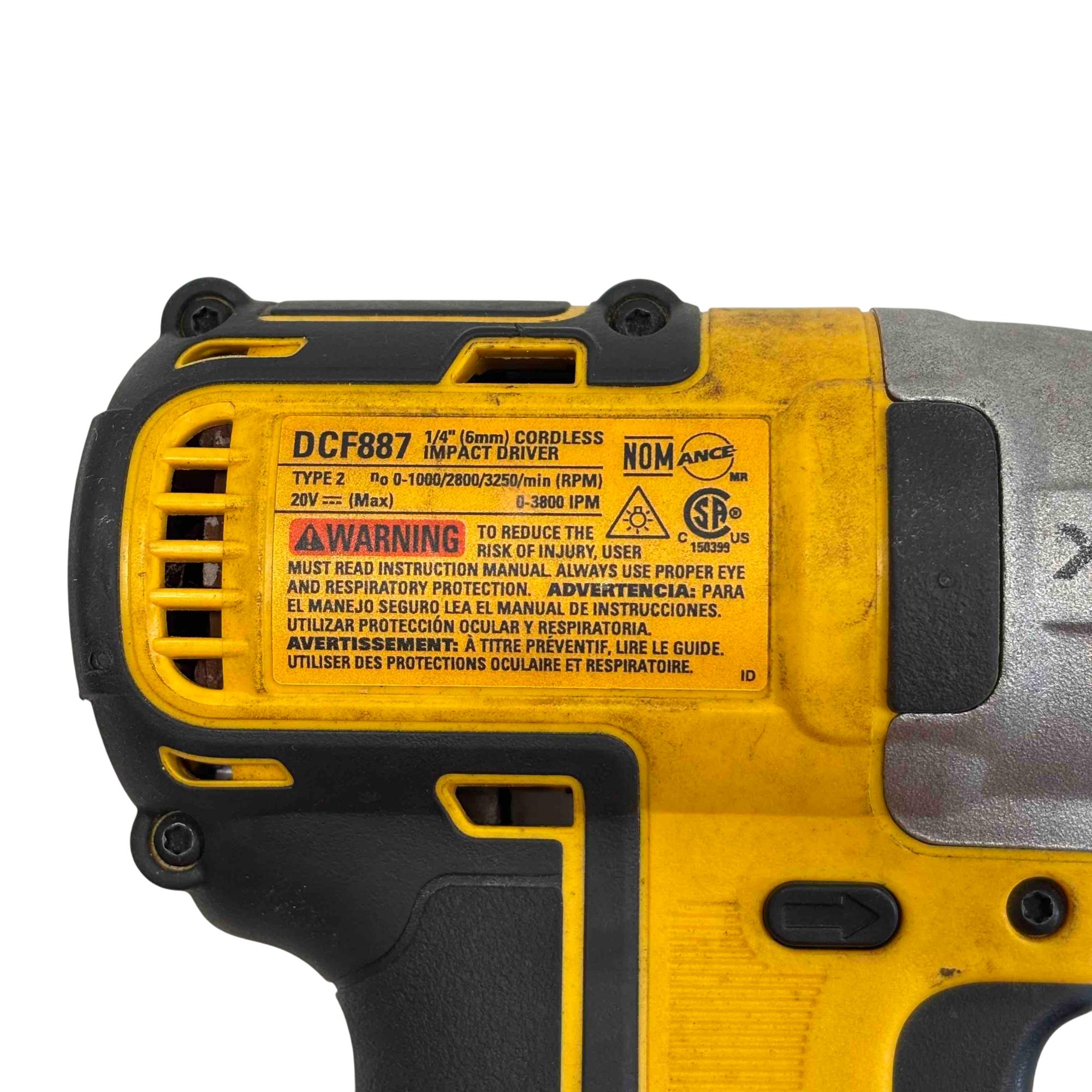 DeWalt DCF887 20V MAX XR Brushless Cordless 3-Speed 1/4" Impact Driver