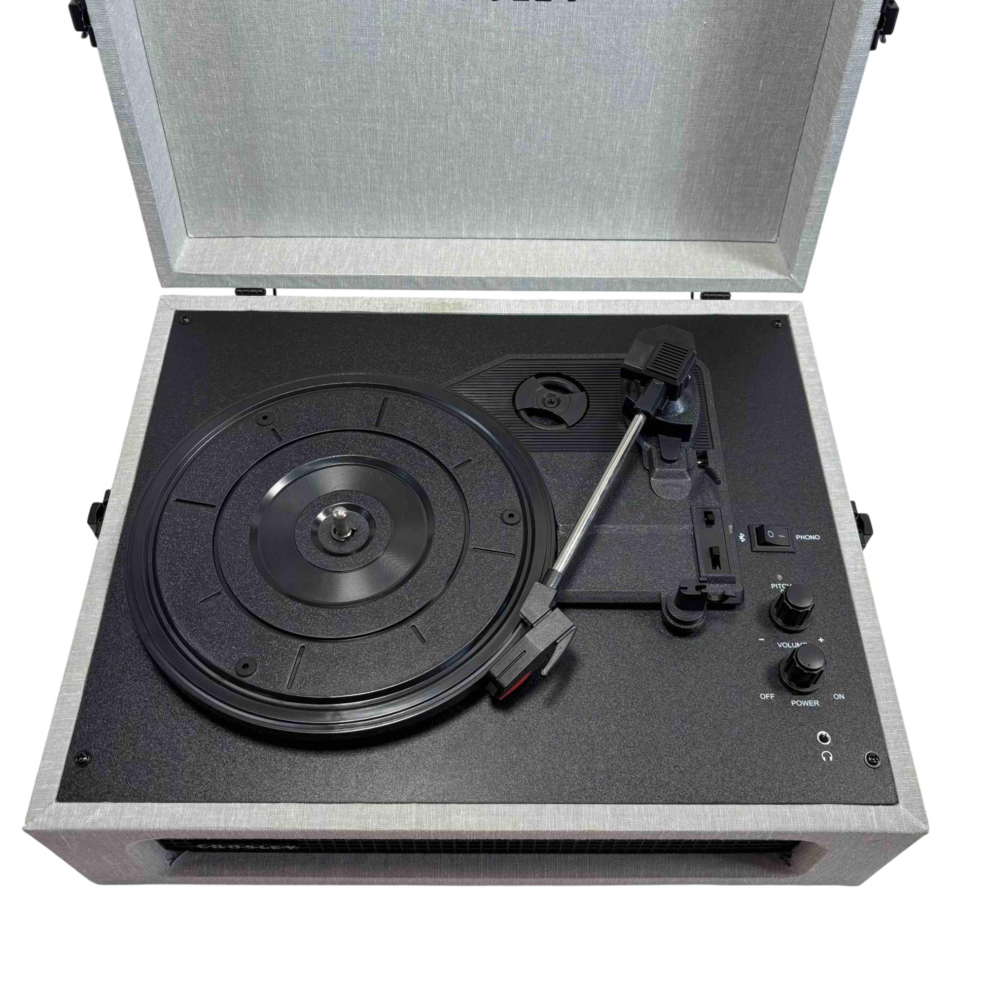 Crosley CR8017A-GY Voyager Gray Portable Turntable Record Player