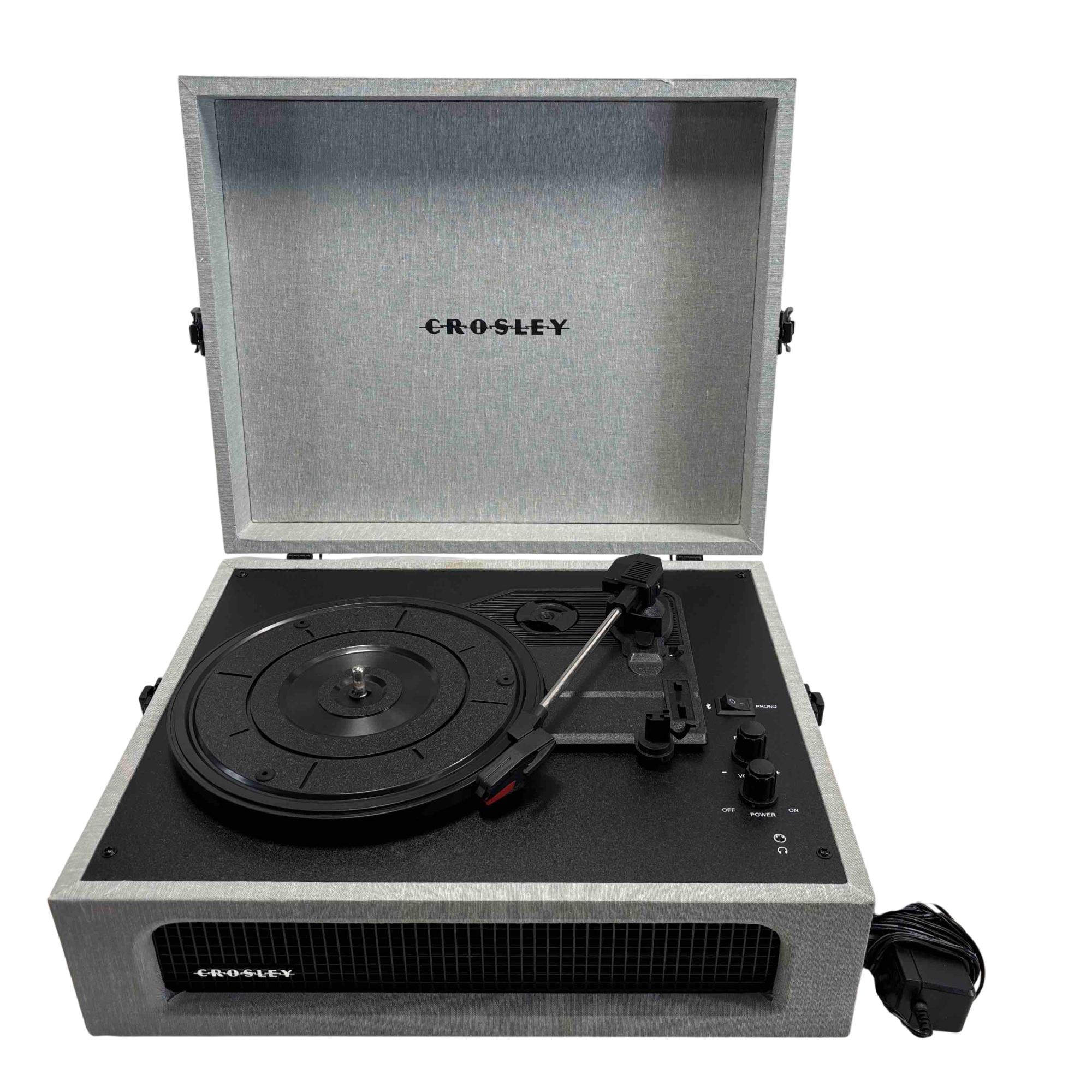Crosley CR8017A-GY Voyager Gray Portable Turntable Record Player
