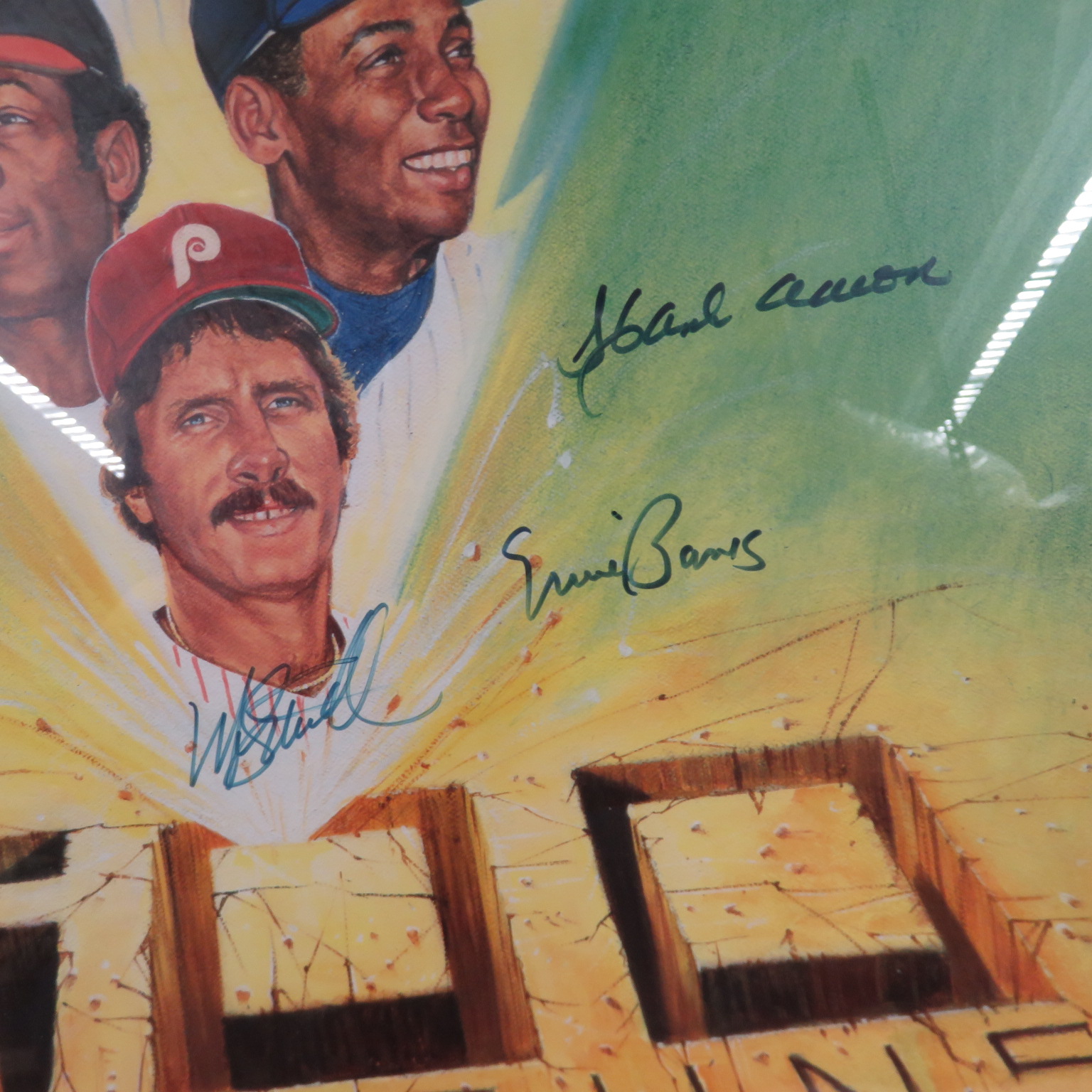 500 Home Run Club H.O.F. Multi Signed Color Lithograph in Frame - JSA COA