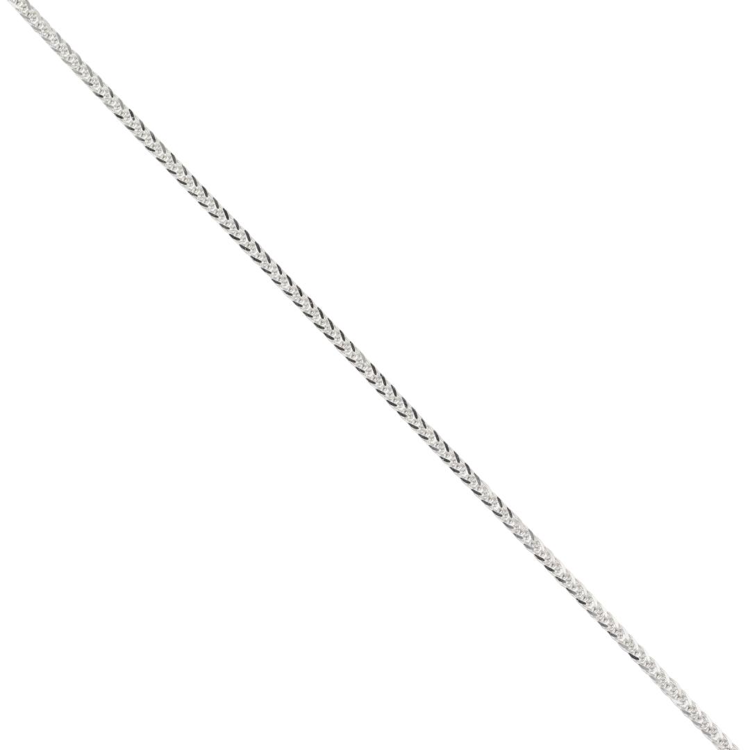 1.5mm Foxtail Link Chain 16" Necklace 18k White Gold 2.59 Grams