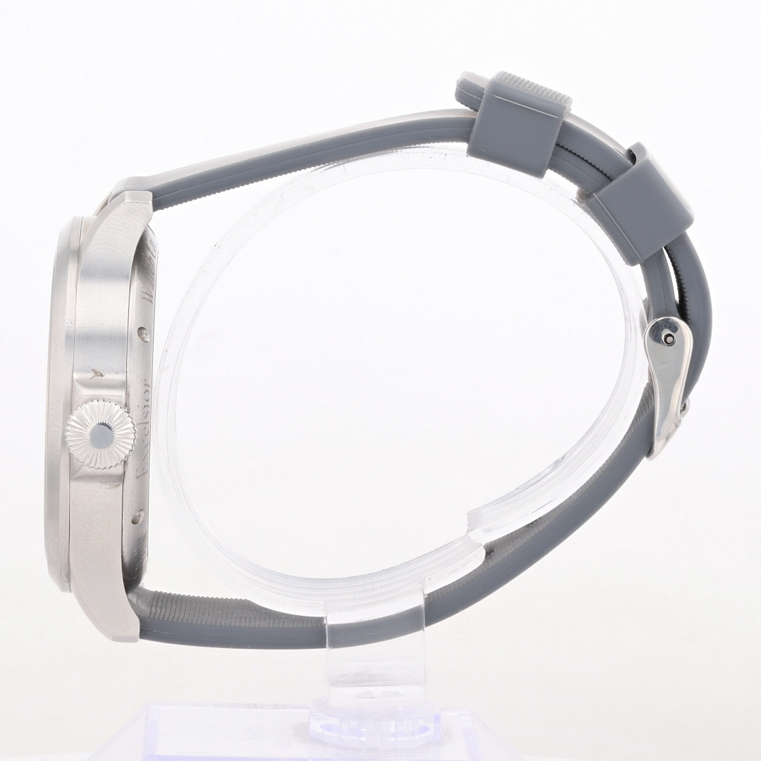 Excelsior Watch Co. 42mm Black Dial Wind Up Silicone Strap Men's Wristwatch