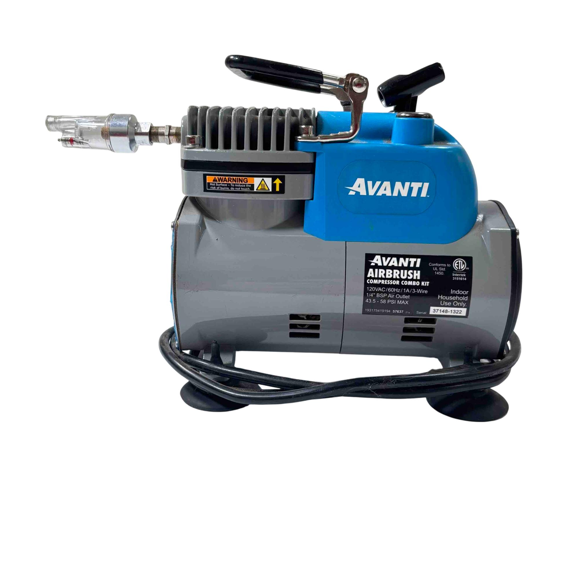 Avanti 57637 58 PSI MAX 120VAC/60Hz 1/4" BSP Air Outlet Airbrush Compressor