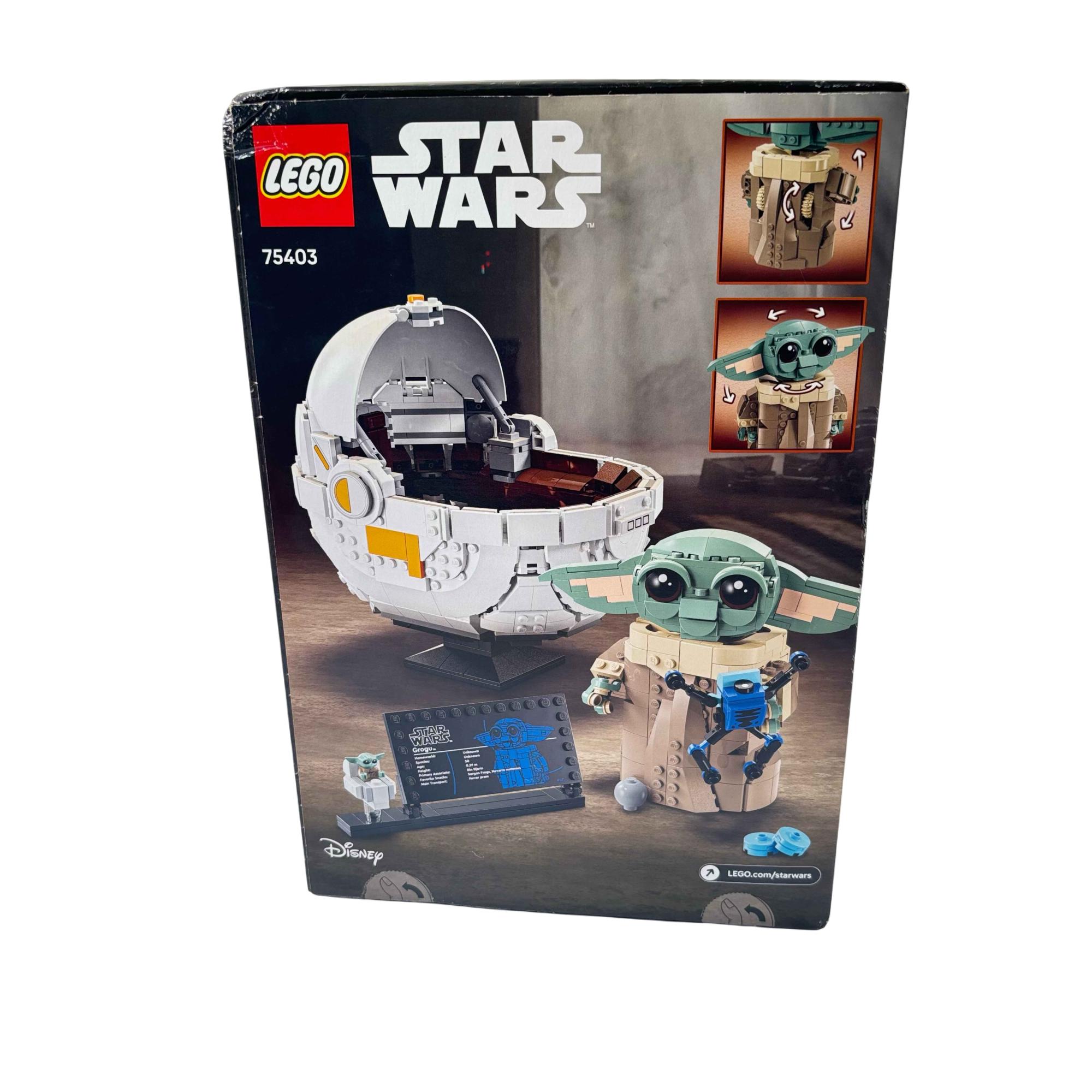 LEGO Star Wars Grogu/Hover Pram 1048 Piece Building Toy Set 75403
